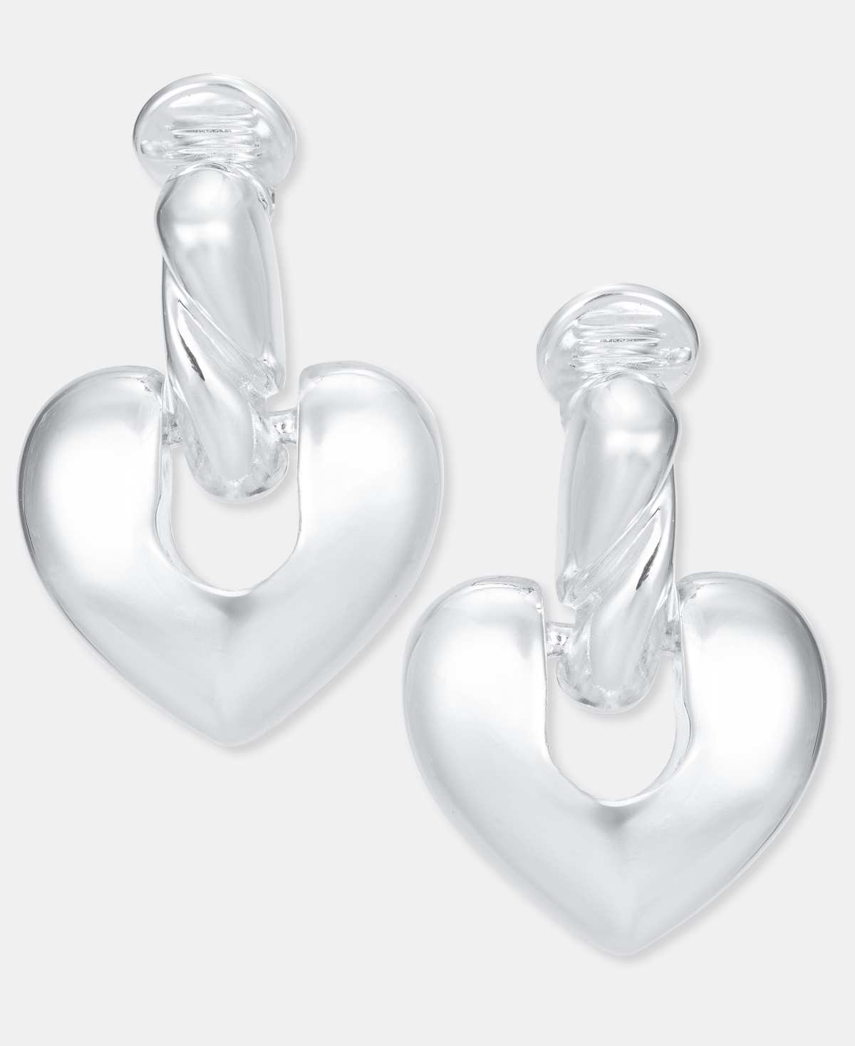 Click here for Anne Klein Rope & Heart Clip-On Drop Earrings - Si... prices