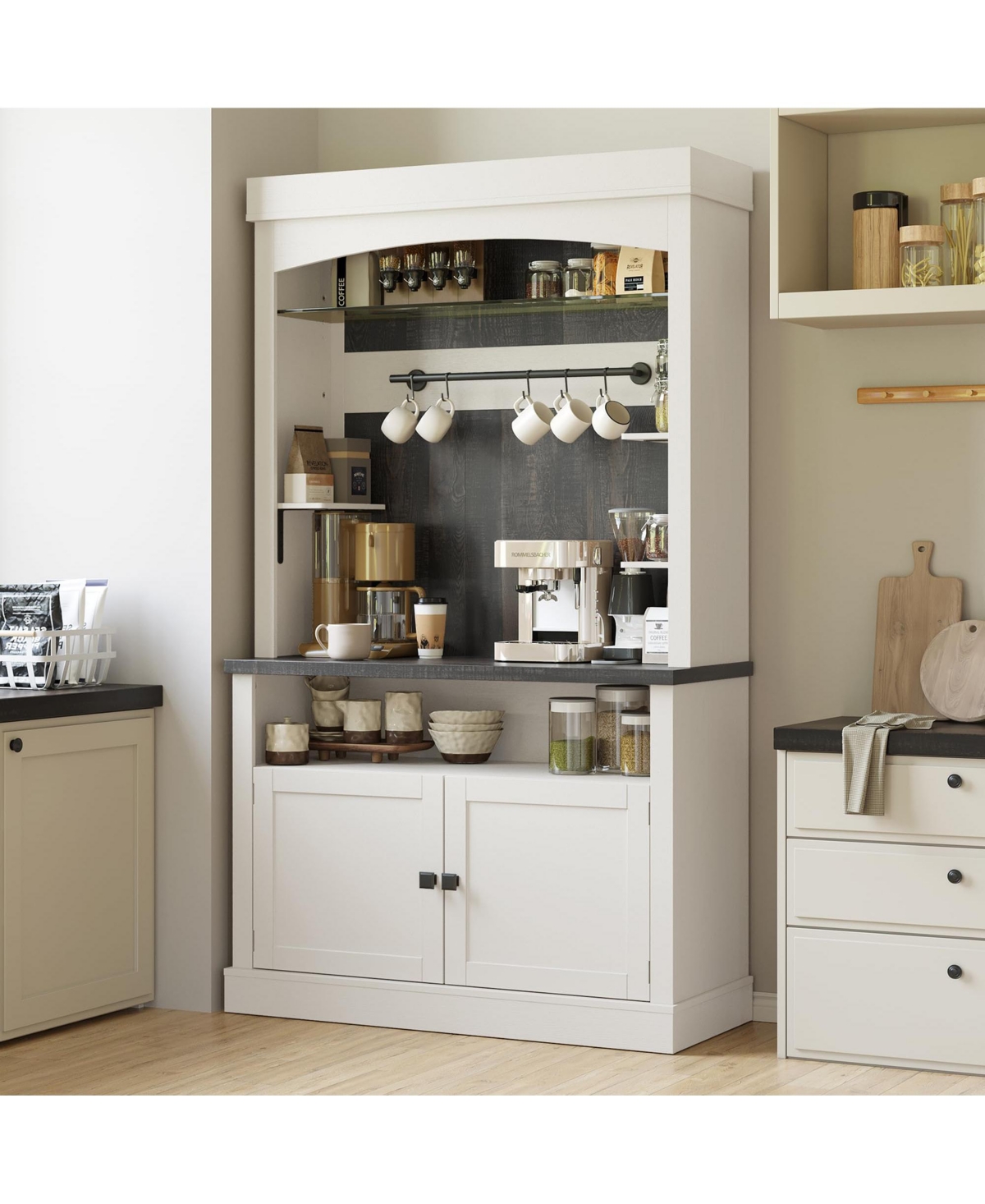 Click here for Gaomon Farmhouse Coffee Bar Cabinet with Led Light... prices