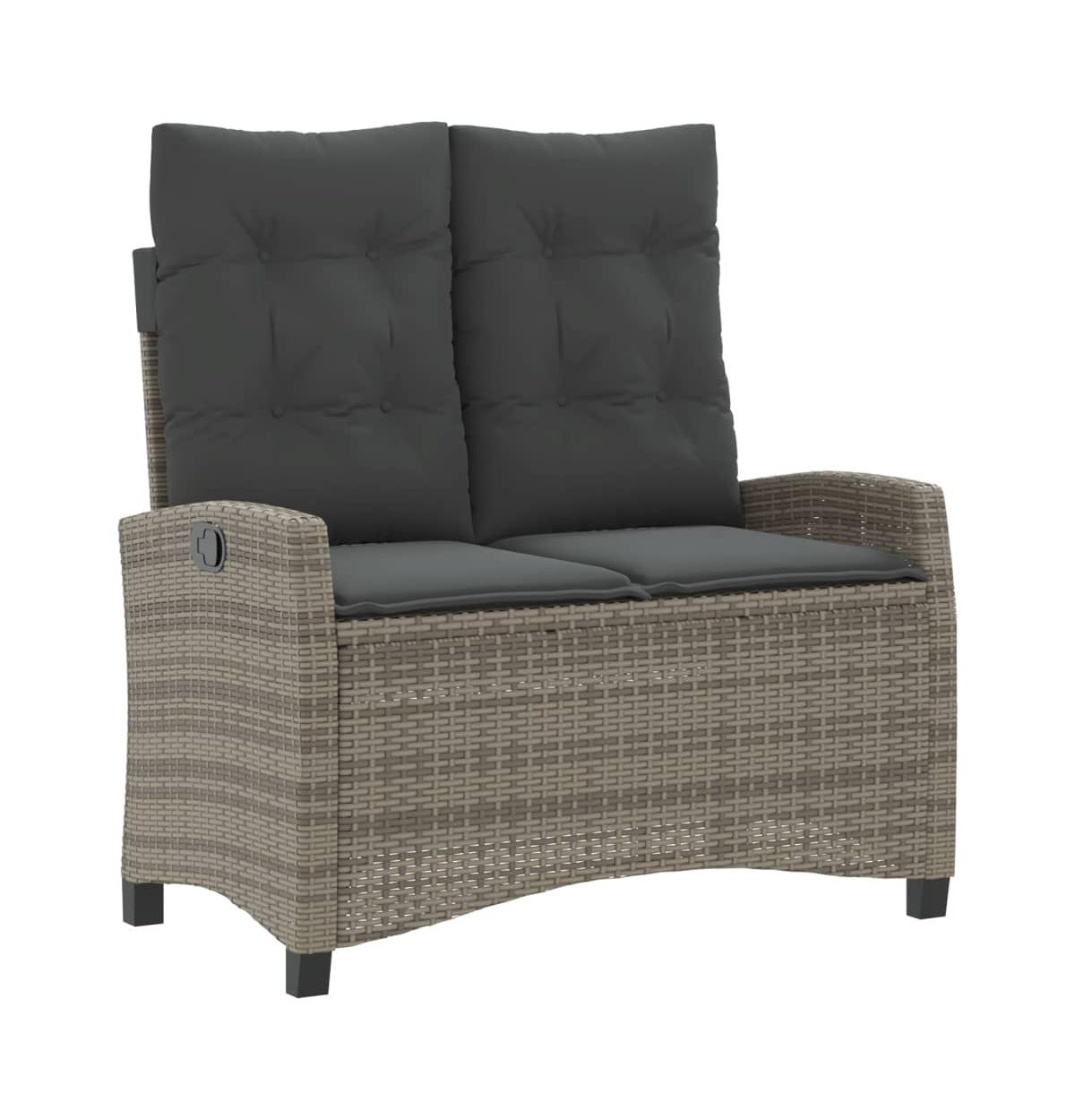 Click here for vidaXL Reclining Patio Bench with Cushions Gray Po... prices