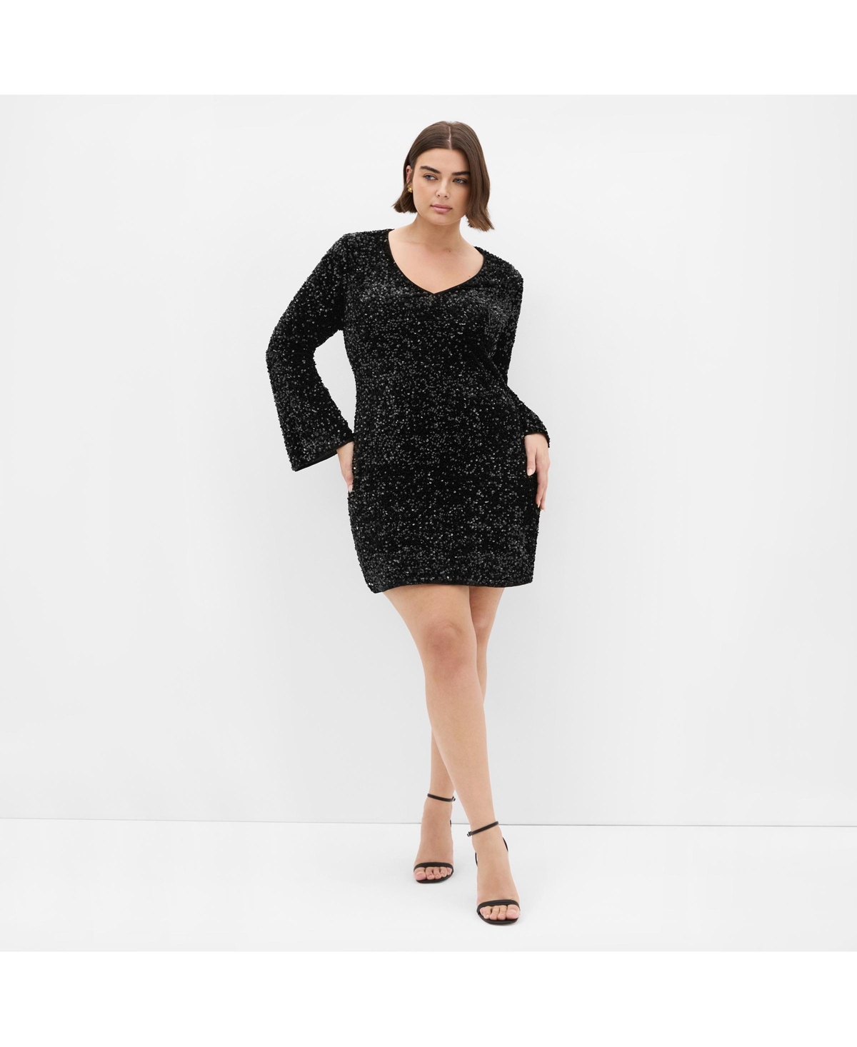 Click here for City Chic Womens Sequin Neptune Dress - Black prices