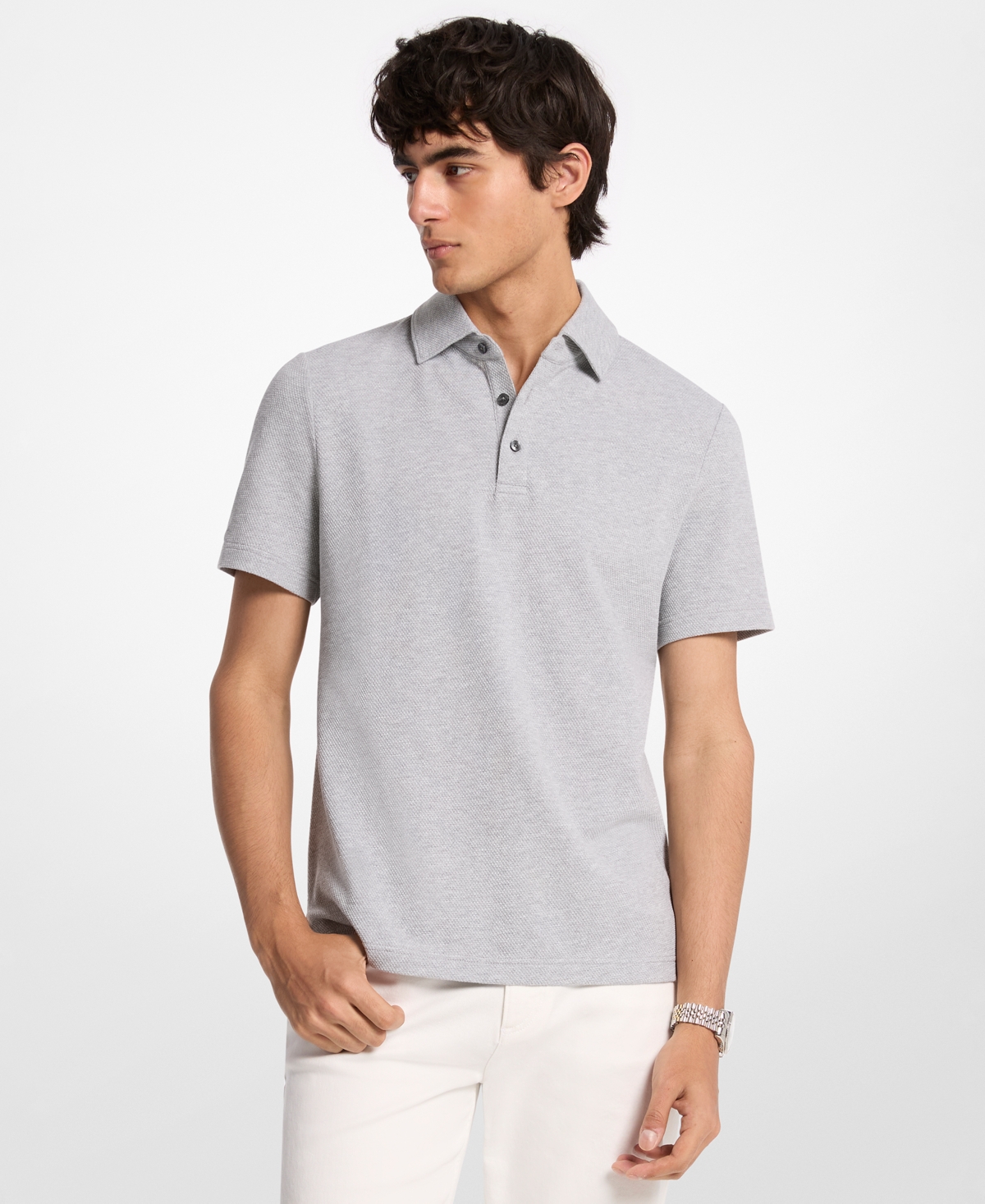 Click here for Michael Kors Mens Short Sleeve Bubble Knit Polo Sh... prices