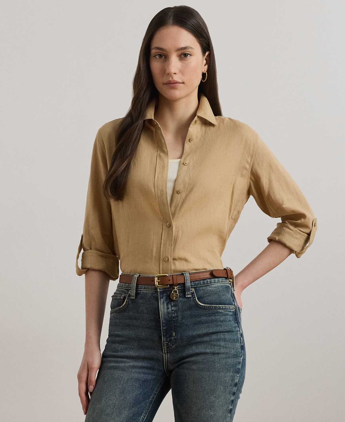 Click here for Lauren Ralph Lauren Petite 100 Linen Relaxed-Fit S... prices