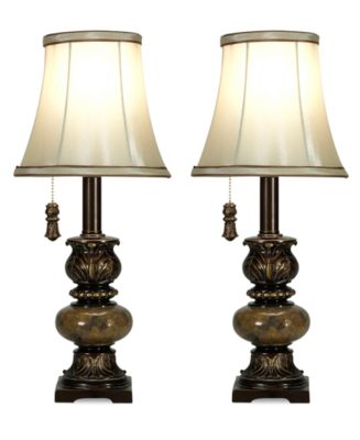 StyleCraft Set of 2 Trieste Marble-Accent Mini Table Lamps - Macy's