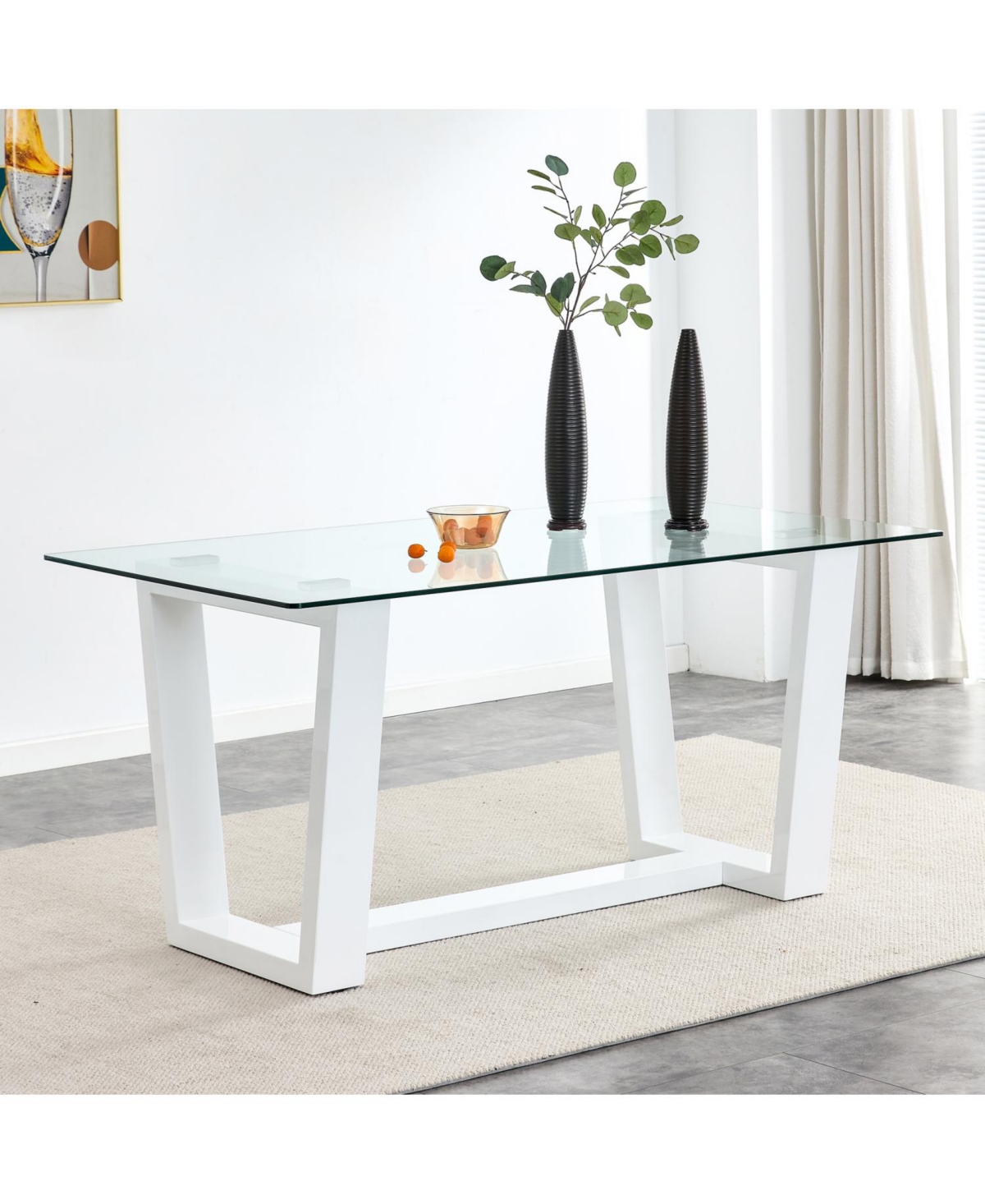 Click here for Streamdale Furniture Modern Glass Dining Table Rec... prices