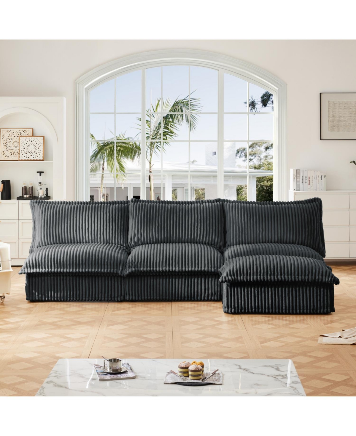 Click here for Streamdale Furniture Gray Corduroy Modular Armless... prices