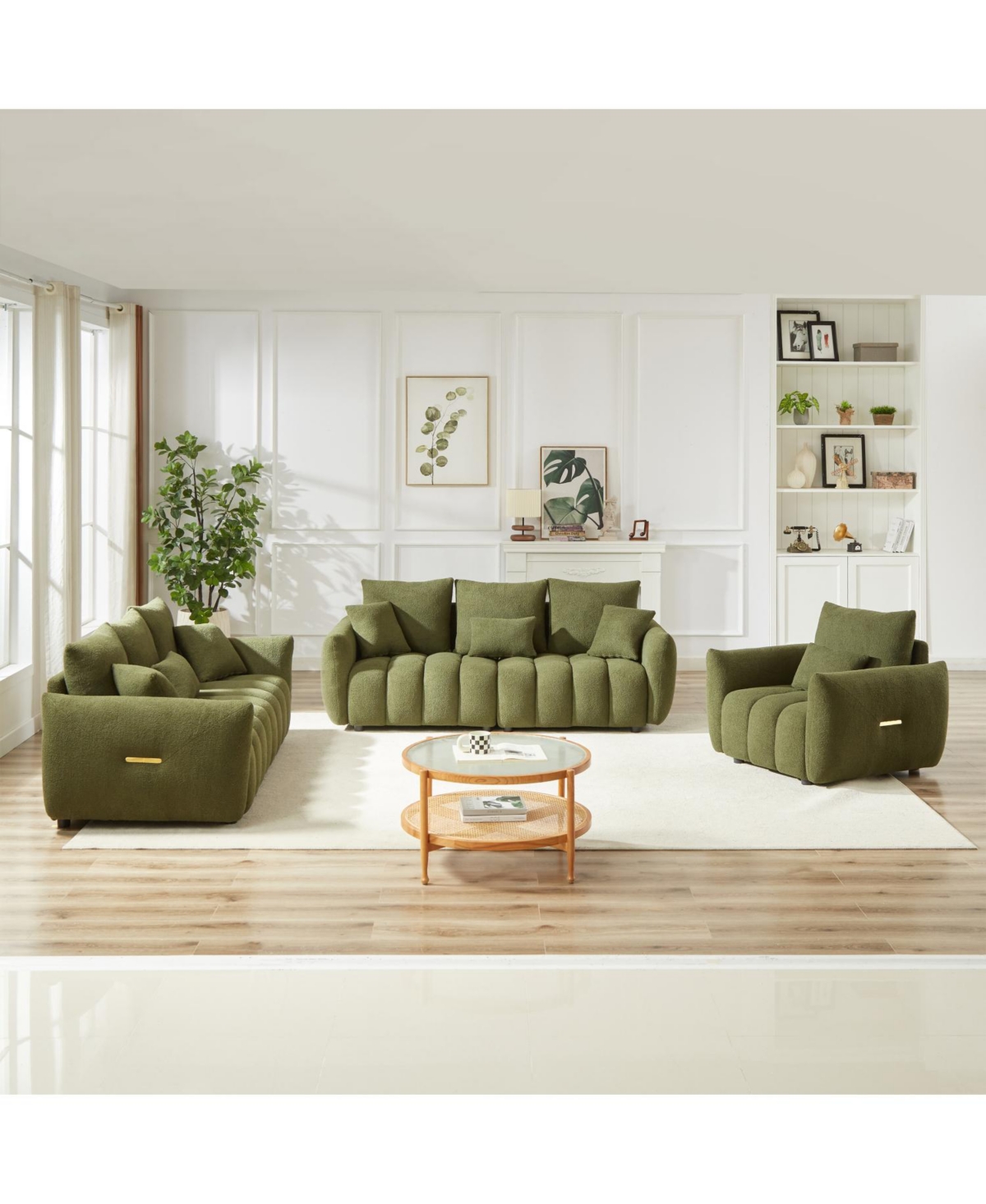 Click here for Streamdale Teddy Sofa Set: 1+3+3 Seater  Modern Li... prices
