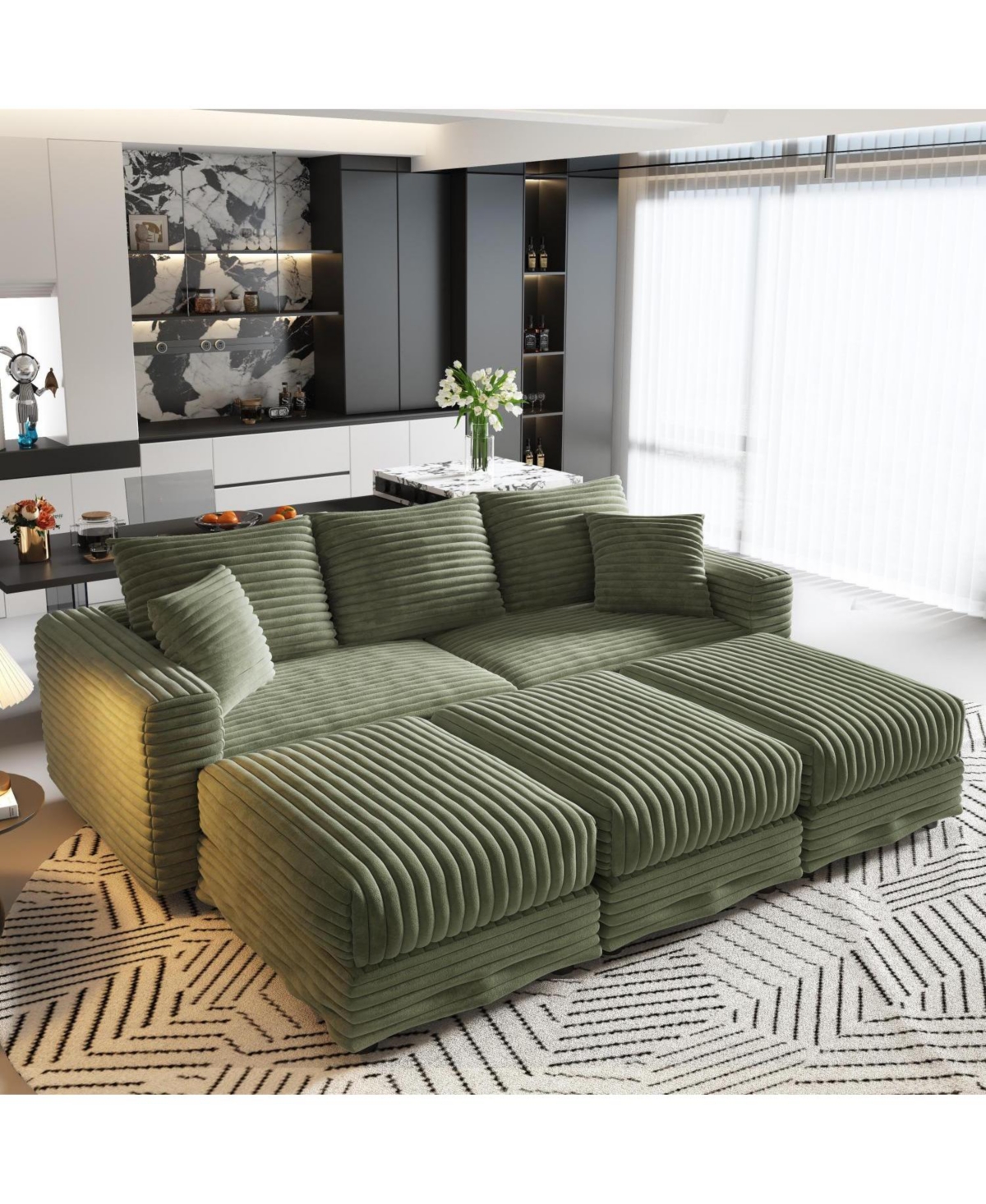 Click here for Streamdale Furniture Plush Corduroy 3-Seat Sofa w/... prices