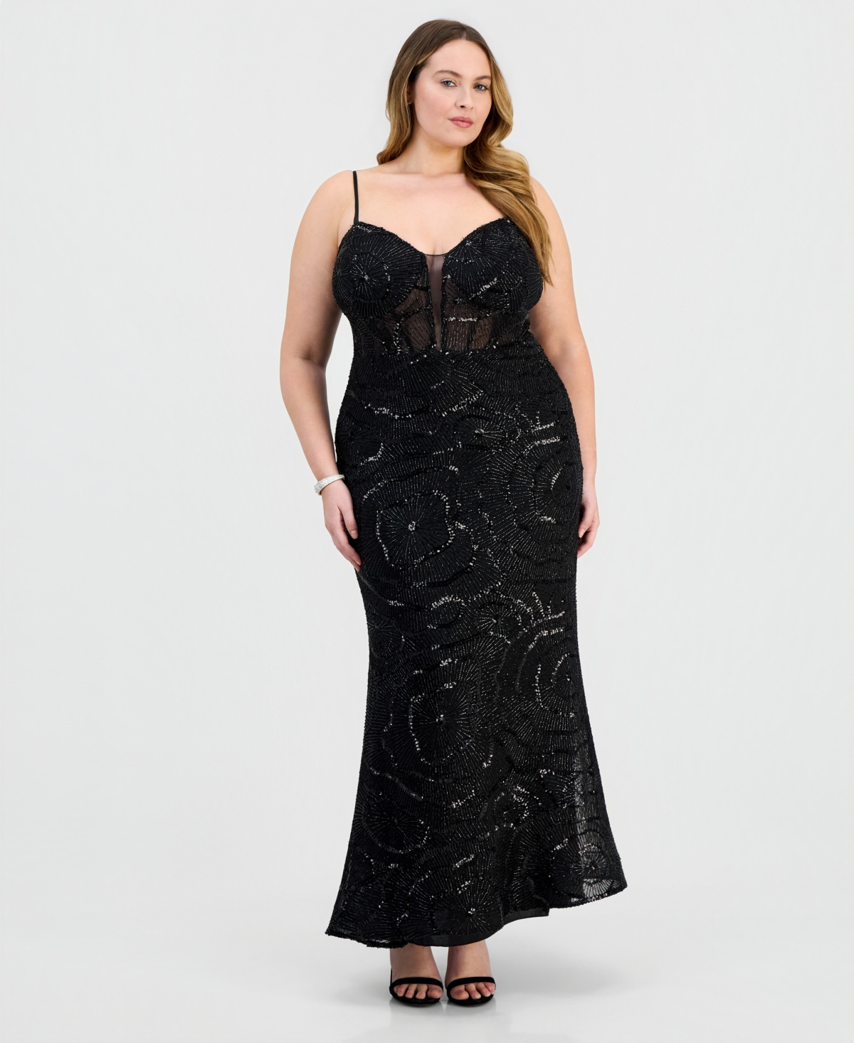 Click here for Say Yes Plus Size Sequinned Mermaid Gown - BLACK prices