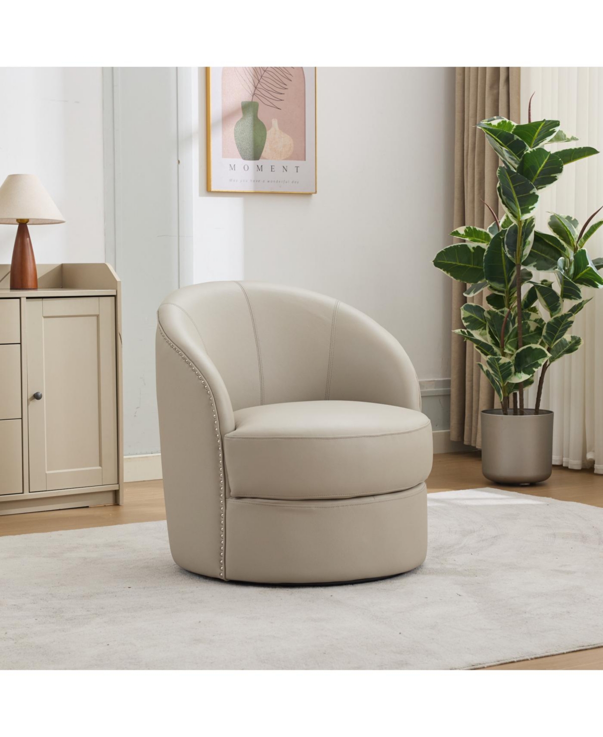 Click here for Streamdale Furniture Gream Leather Swivel Chair  3... prices