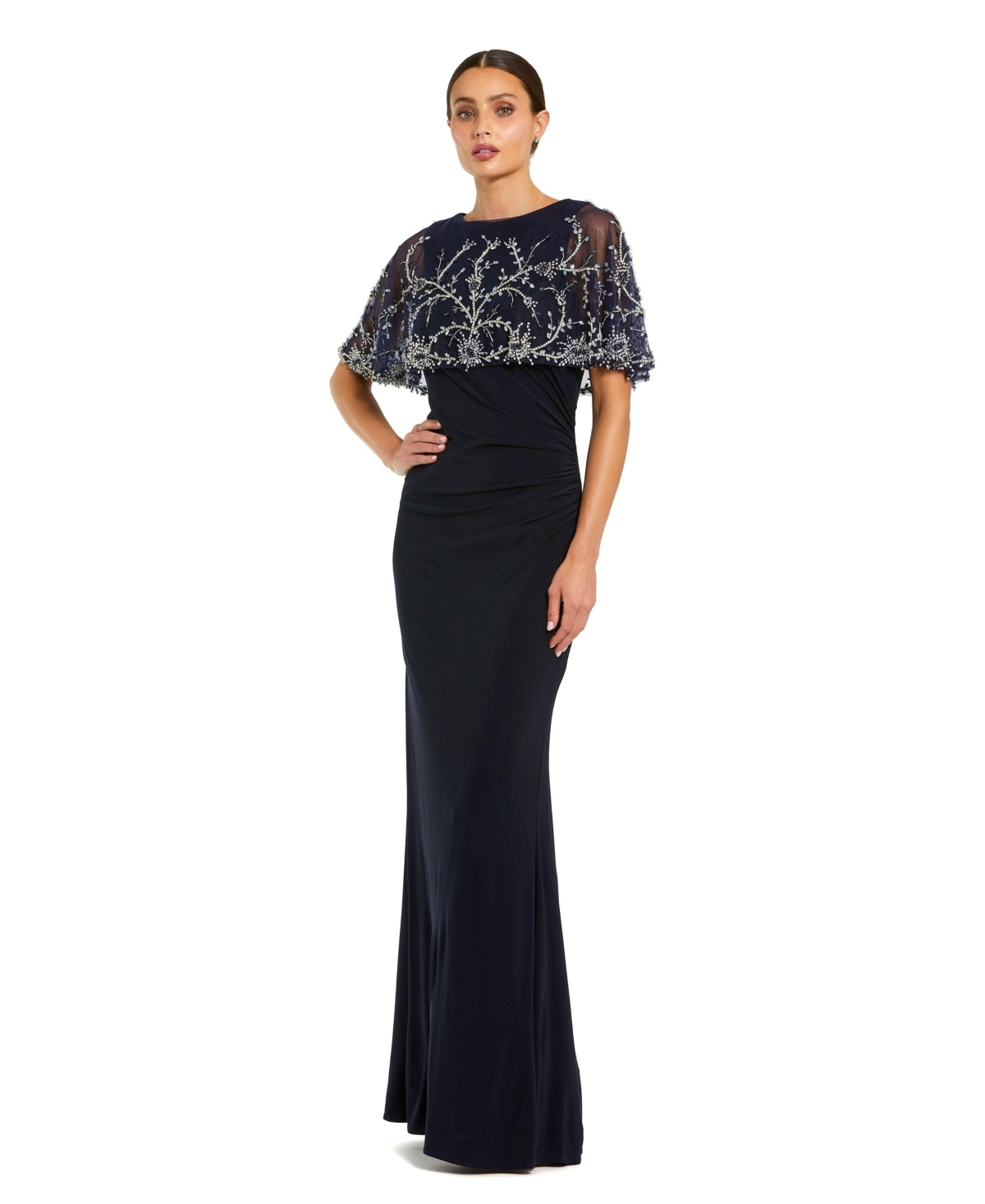 Click here for Mac Duggal Womens Fitted Jersey Gown with Embellis... prices