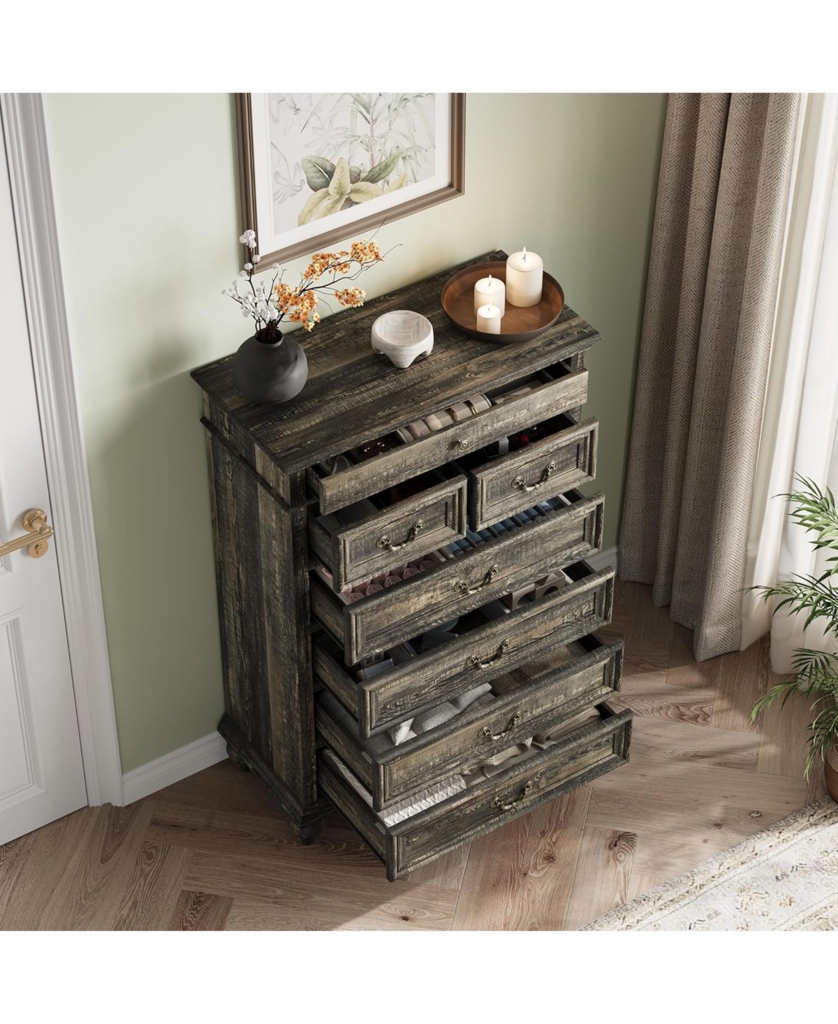 Click here for gaomon 7-Drawer Farmhouse Dresser  Rustic Chest wi... prices
