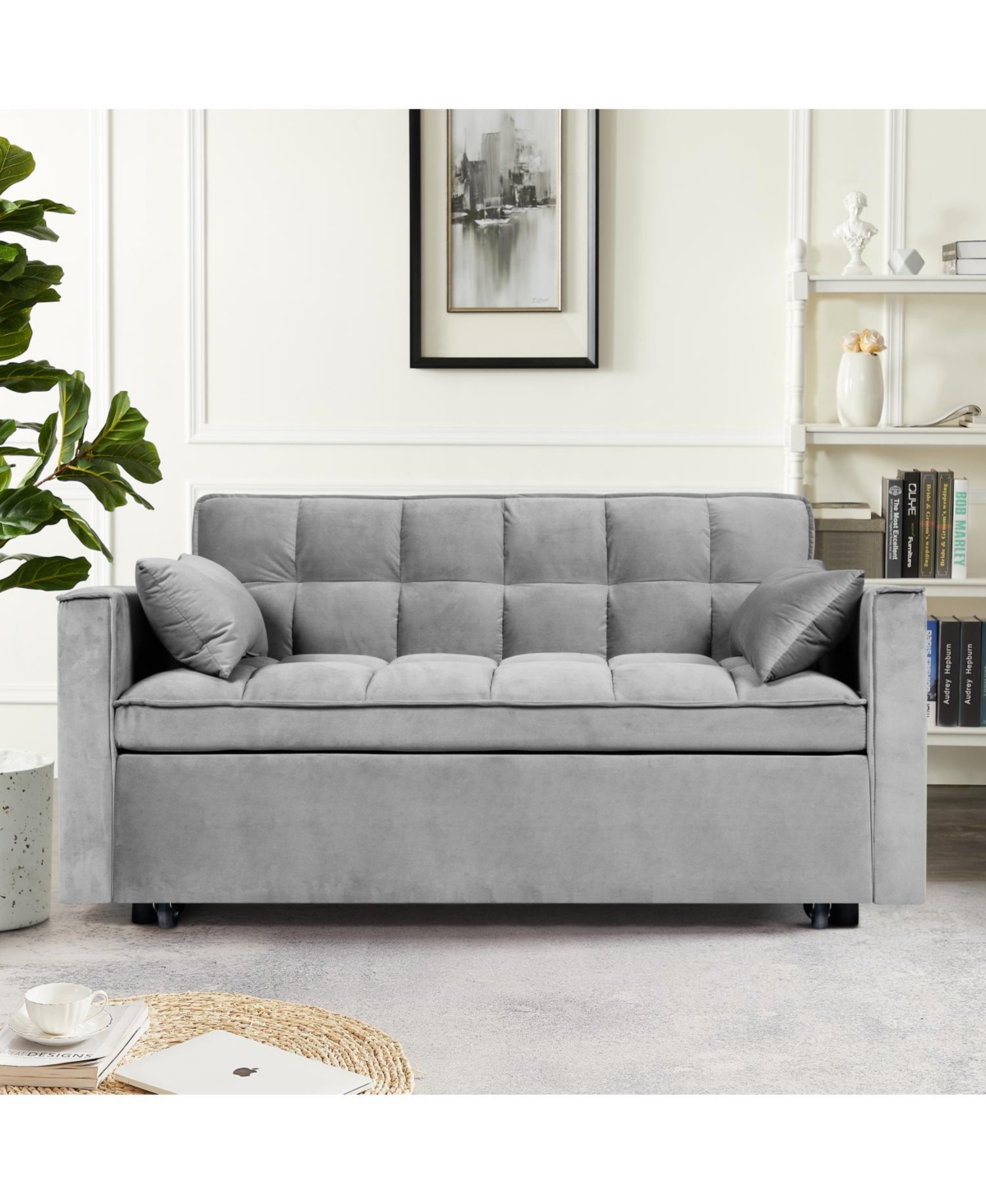 Click here for Streamdale Modern Velvet Convertible Sleeper Sofa... prices