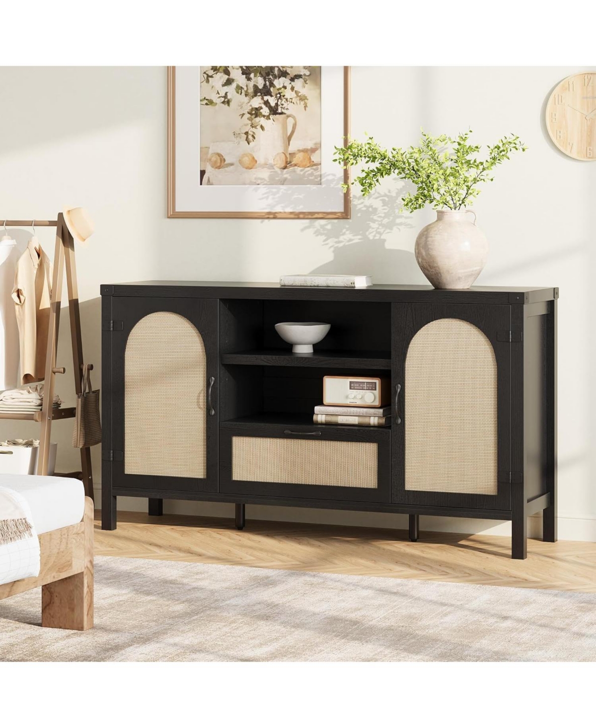 Click here for gaomon 59.1 Rattan Buffet Cabinet with Storage  Bo... prices