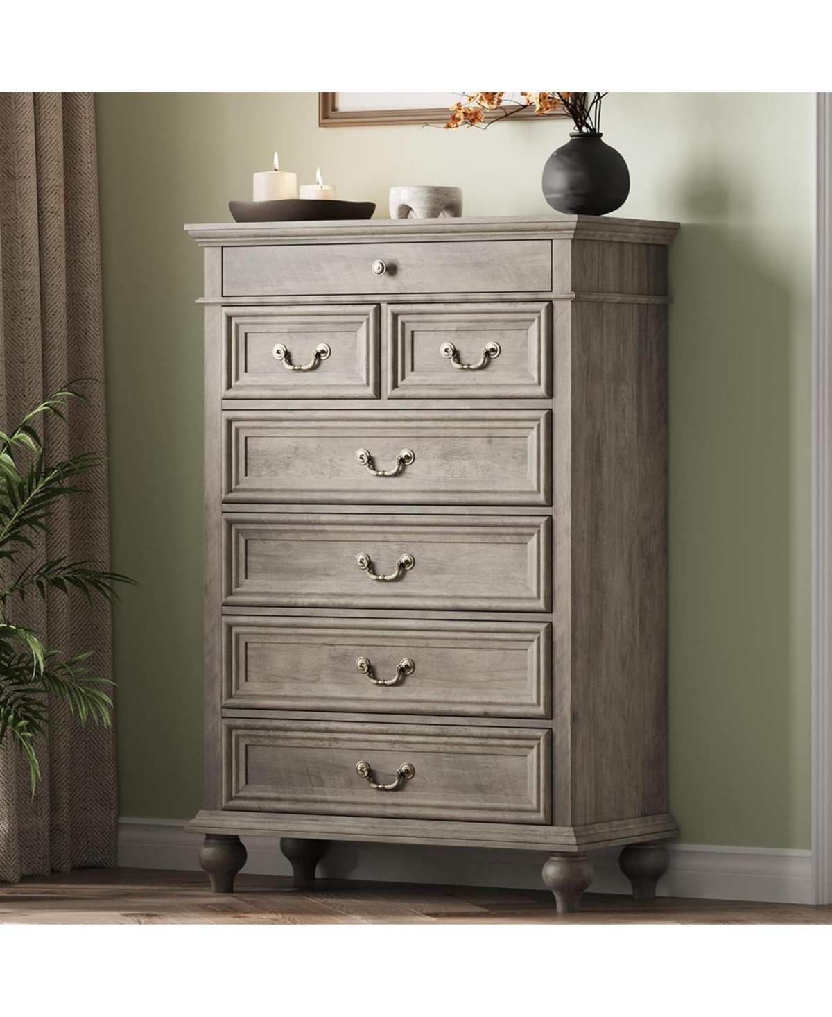 Click here for gaomon 50-Inch Tall Farmhouse 7-Drawer Bedroom Dre... prices