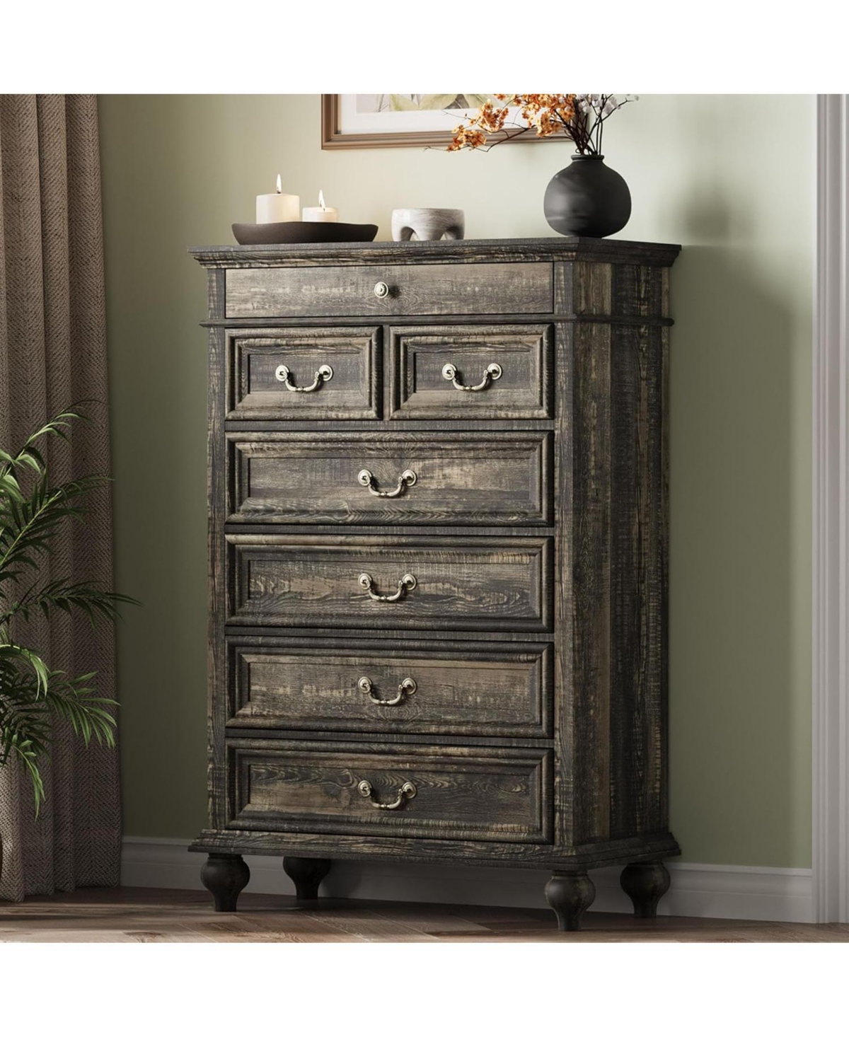 Click here for gaomon 50-Inch Tall Farmhouse 7-Drawer Bedroom Dre... prices