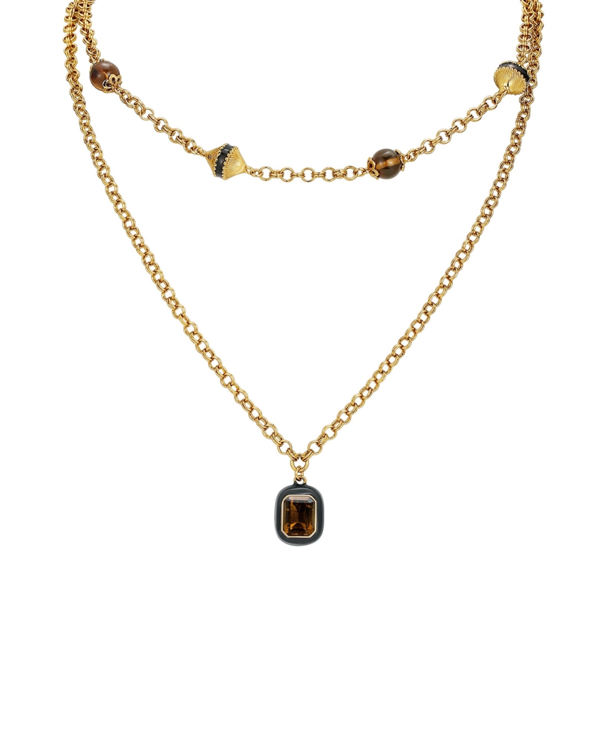 Click here for Retro Chic Roman Night Necklace Set - Brown  gold prices