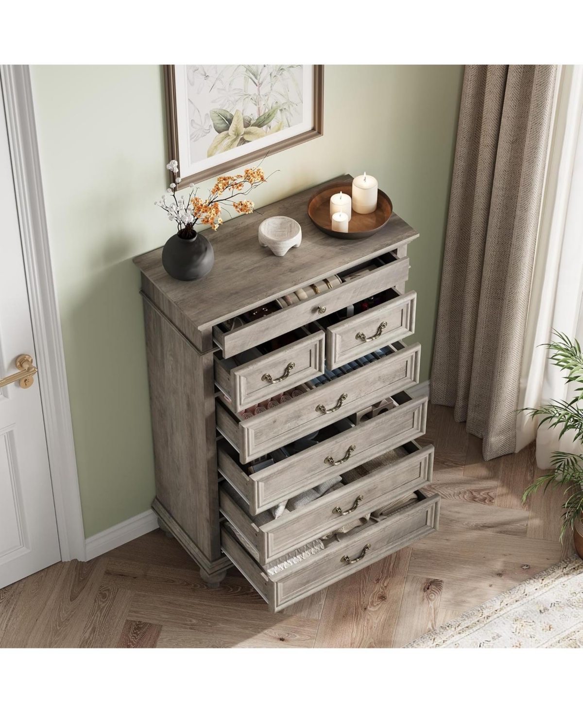Click here for gaomon 7-Drawer Farmhouse Dresser  Rustic Chest wi... prices