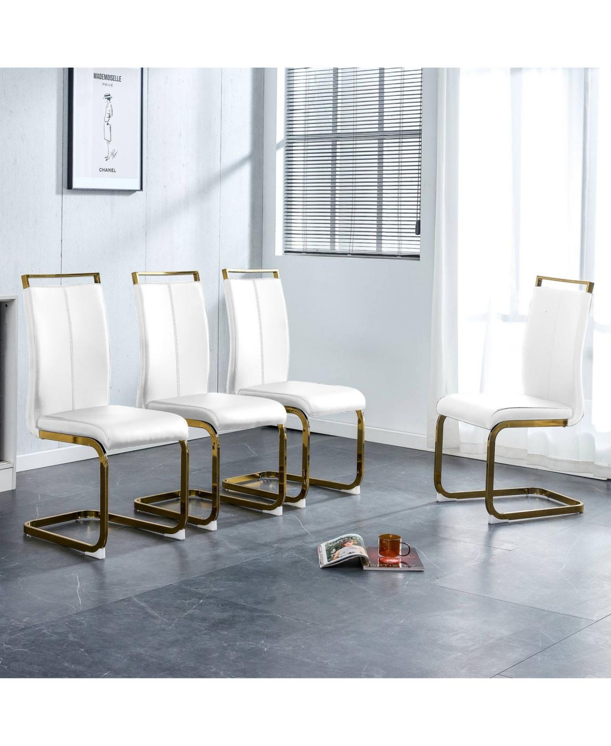 Click here for Streamdale Furniture Modern White Pu Leather Dinin... prices