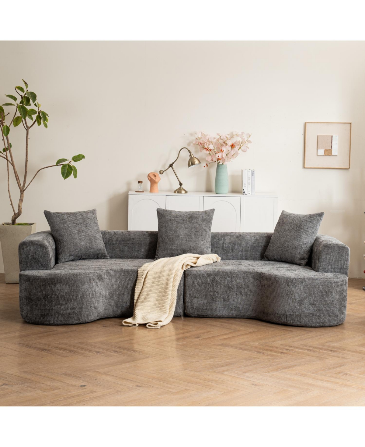 Click here for Streamdale Furniture Curved Corduroy Sofa with Pil... prices