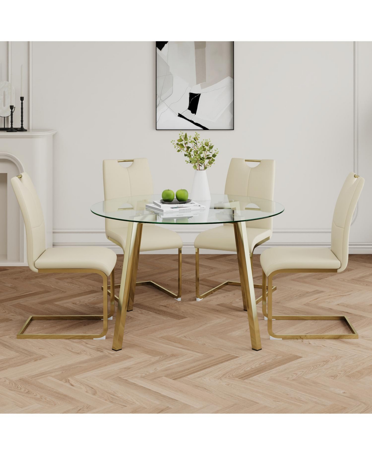 Click here for Streamdale Furniture Modern Glass Circle Table & Y... prices