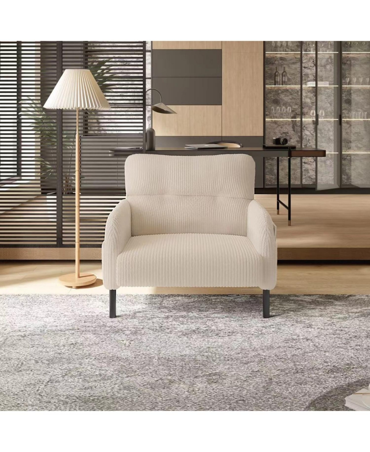 Click here for Streamdale Furniture Corduroy Wide Seat Chair - Li... prices