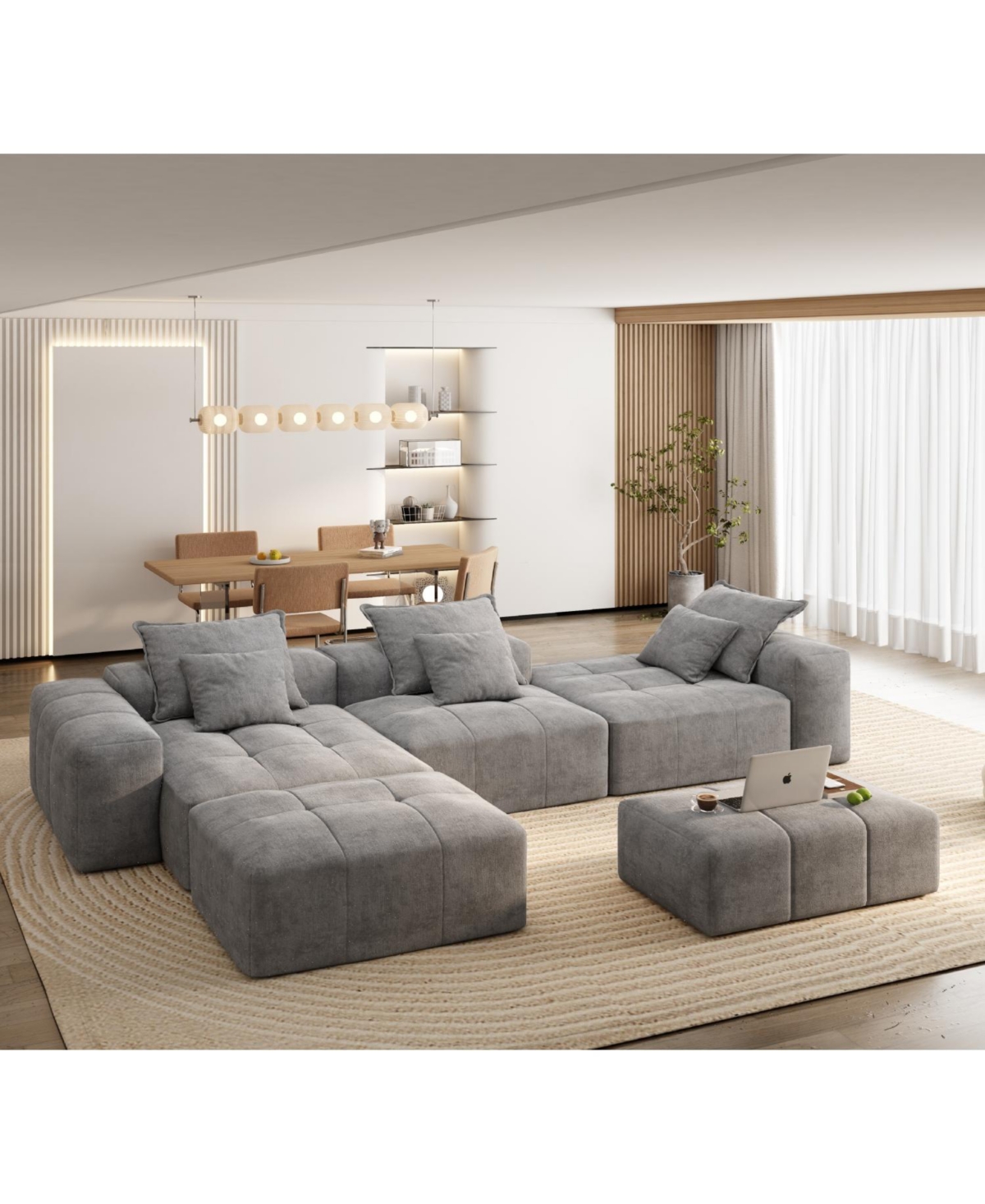 Click here for Streamdale Furniture Modern Chenille Sectional Sof... prices