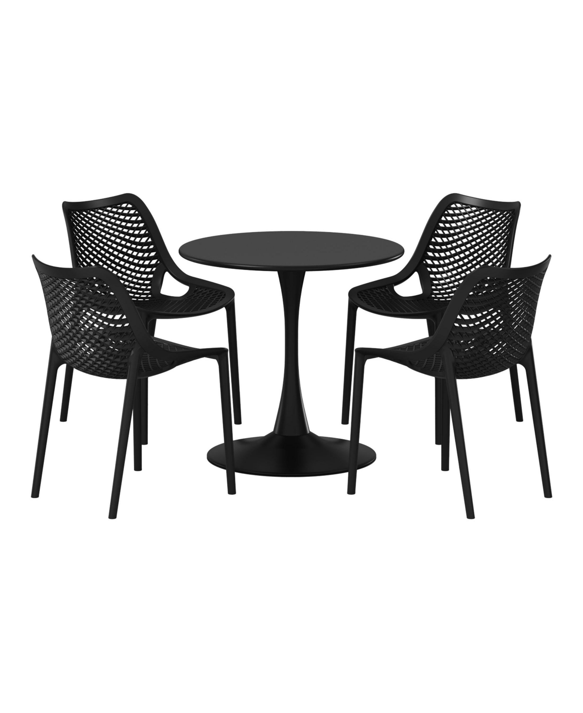 Click here for 5-Piece Outdoor Indoor Round Metal Dining Table Se... prices
