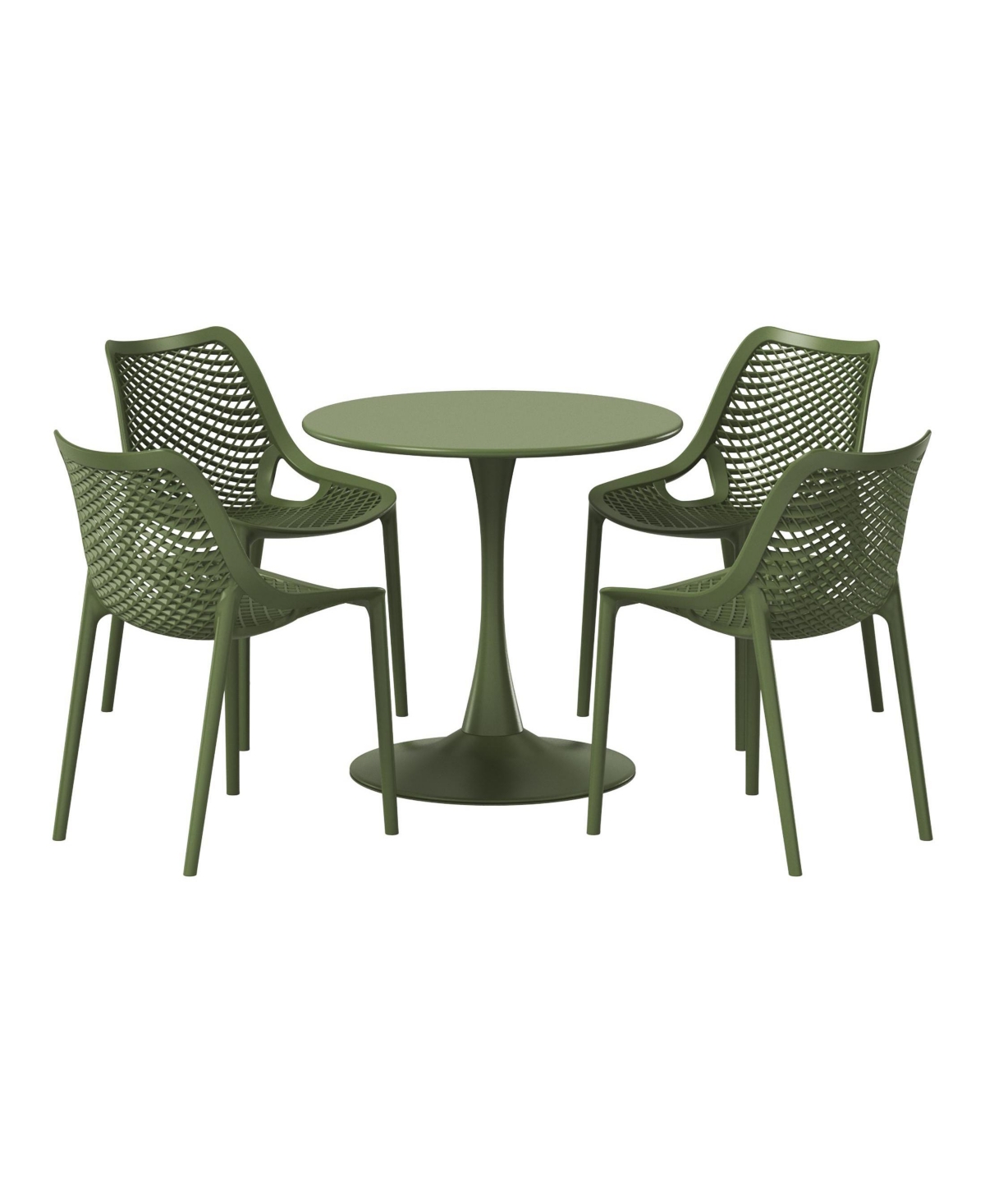 Click here for 5-Piece Outdoor Indoor Round Metal Dining Table Se... prices