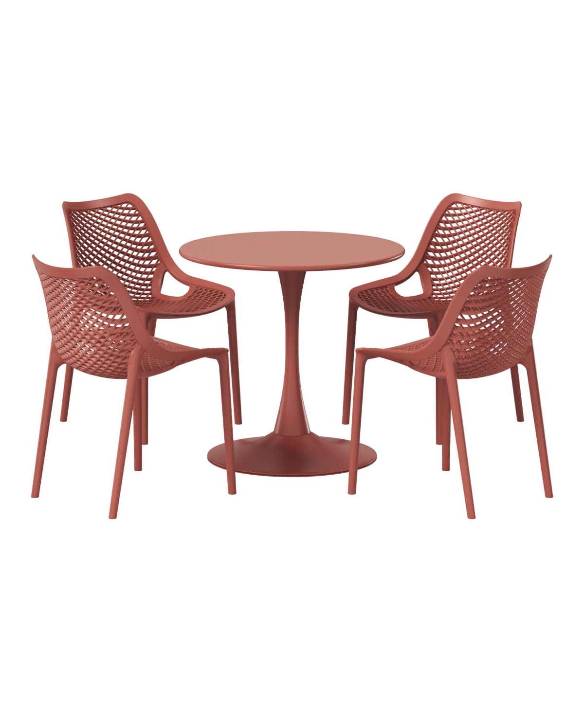 Click here for 5-Piece Outdoor Indoor Round Metal Dining Table Se... prices