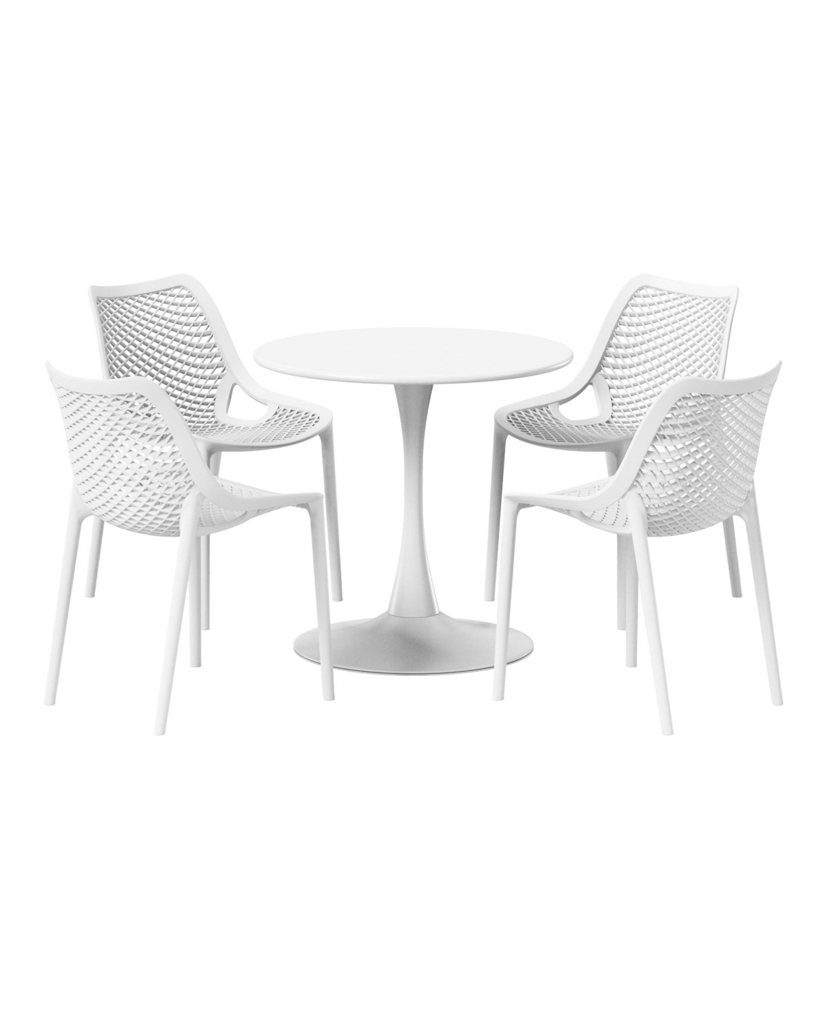 Click here for 5-Piece Outdoor Indoor Round Metal Dining Table Se... prices