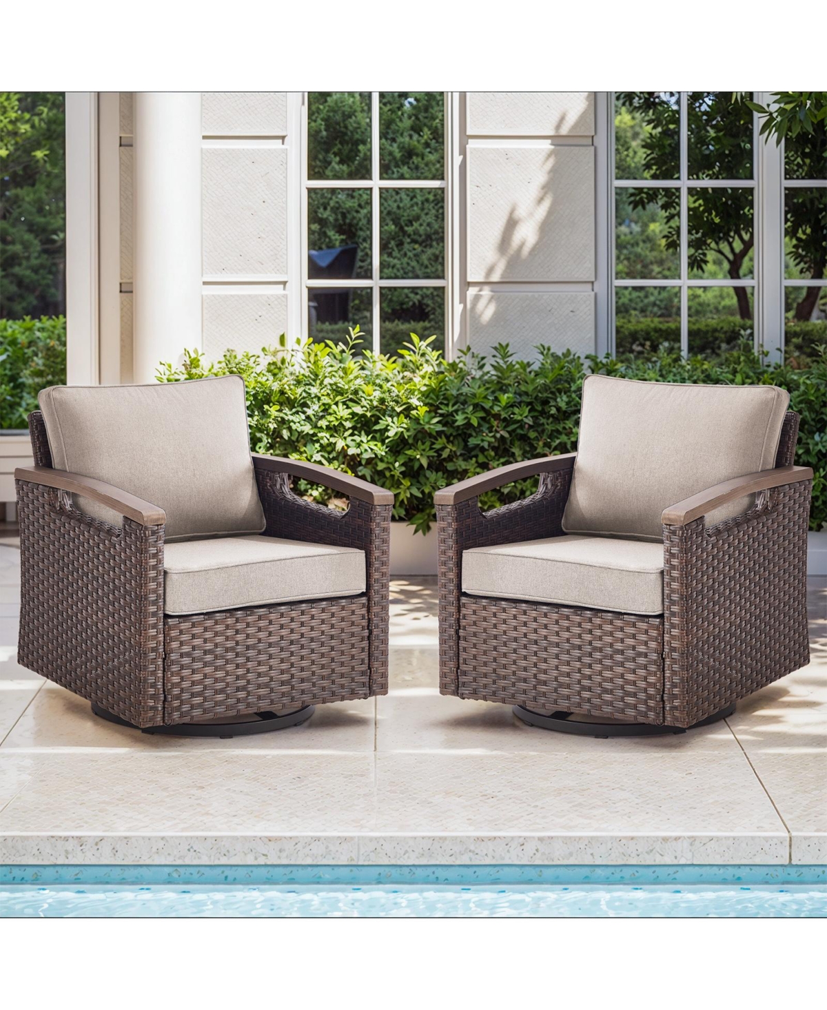 Click here for Gymojoy Farmhouse 2-Piece Pe Wicker Outdoor Rockin... prices