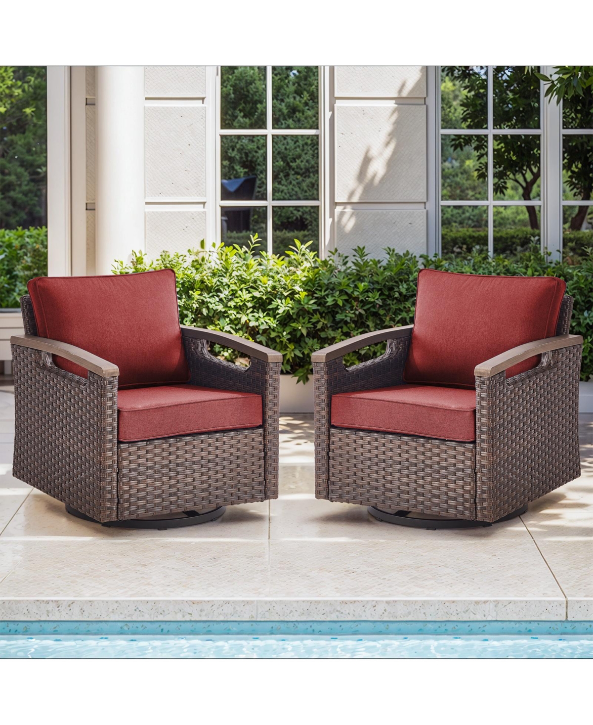 Click here for Gymojoy Farmhouse 2-Piece Pe Wicker Outdoor Rockin... prices