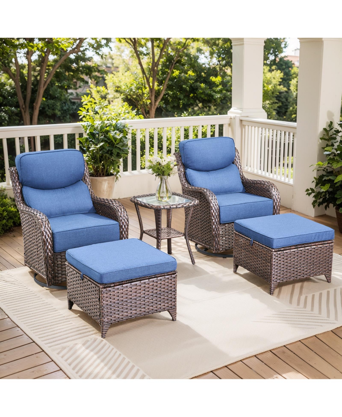 Click here for Gymojoy Crescent Swivel Glider All-Weather Pe Wick... prices