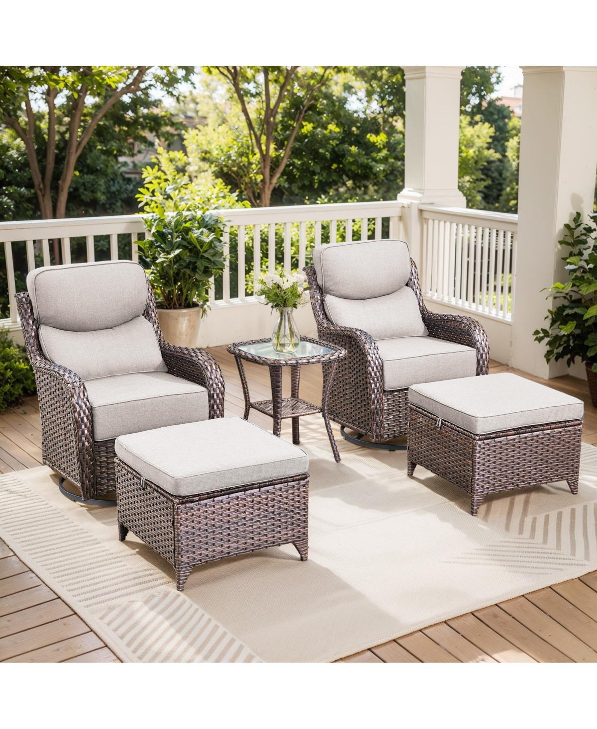 Click here for Gymojoy Crescent Swivel Glider All-Weather Pe Wick... prices