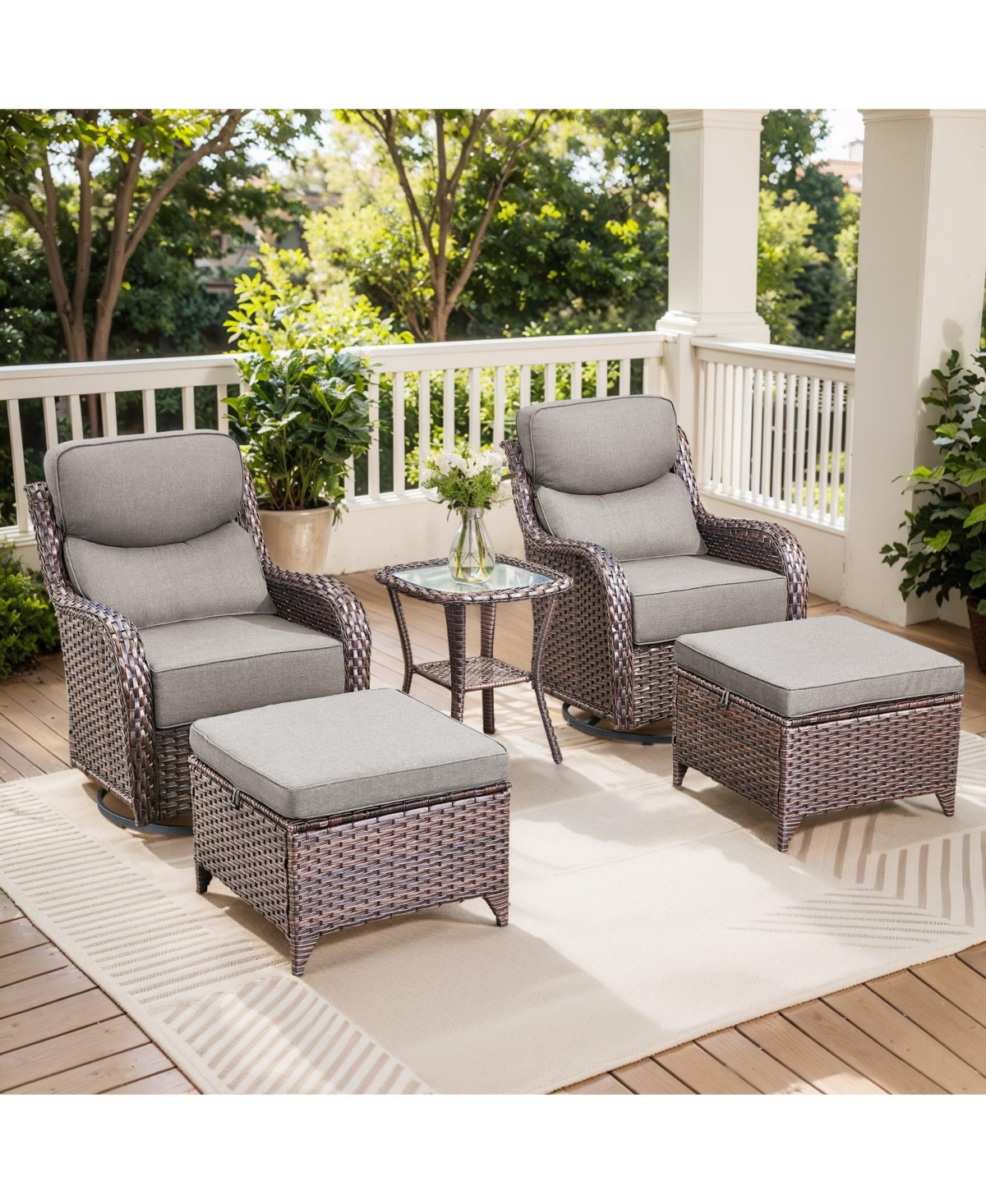 Click here for Gymojoy Crescent Swivel Glider All-Weather Pe Wick... prices