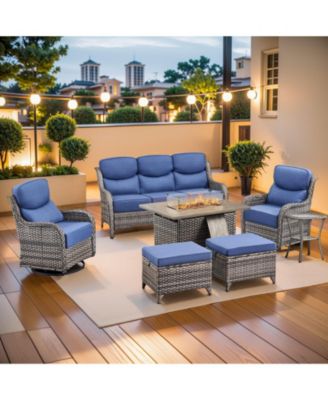 Click here for Gymojoy Crescent All Weather Pe Wicker Fire Pit Co... prices