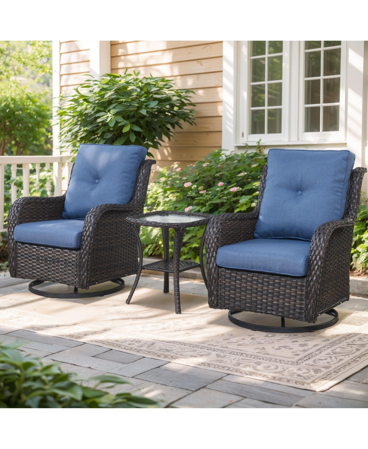 Click here for Gymojoy ArcLine Wicker Swivel Glider Outdoor Rocki... prices