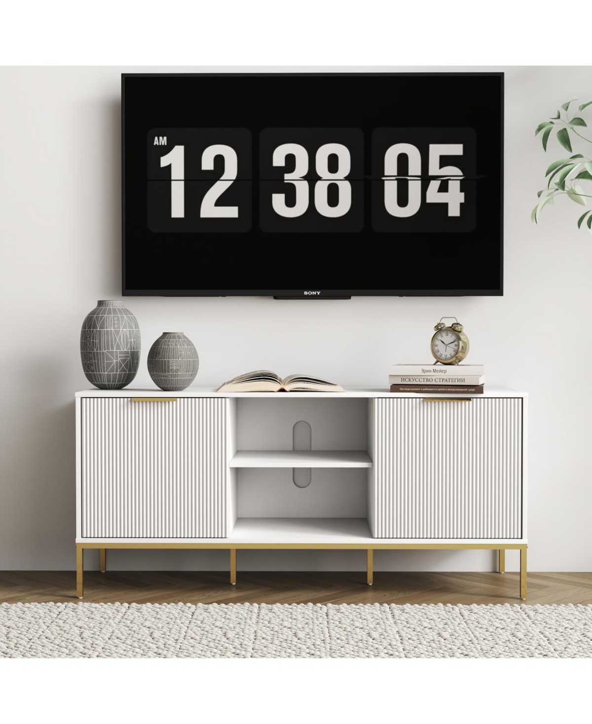 Click here for Streamdale Furniture Wave-Door Tv Stand with Open... prices