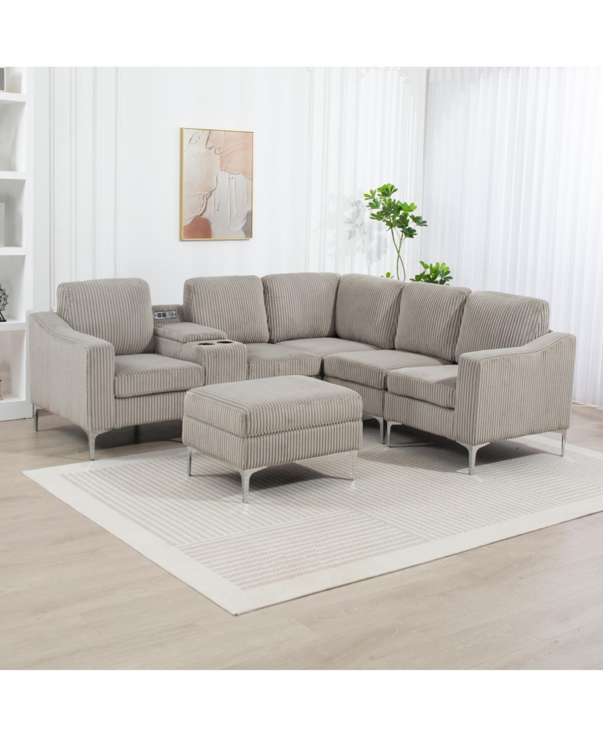Click here for Streamdale Furniture Corduroy Convertible Sectiona... prices