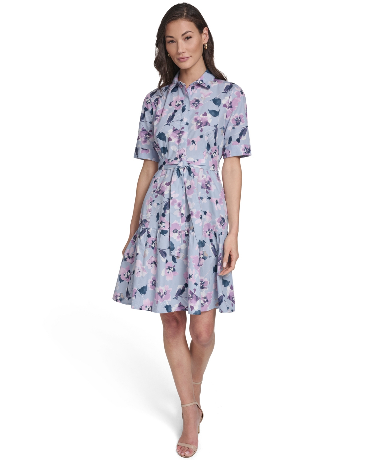 Click here for Calvin Klein Womens Short-Sleeve Collared Shirt Dr... prices