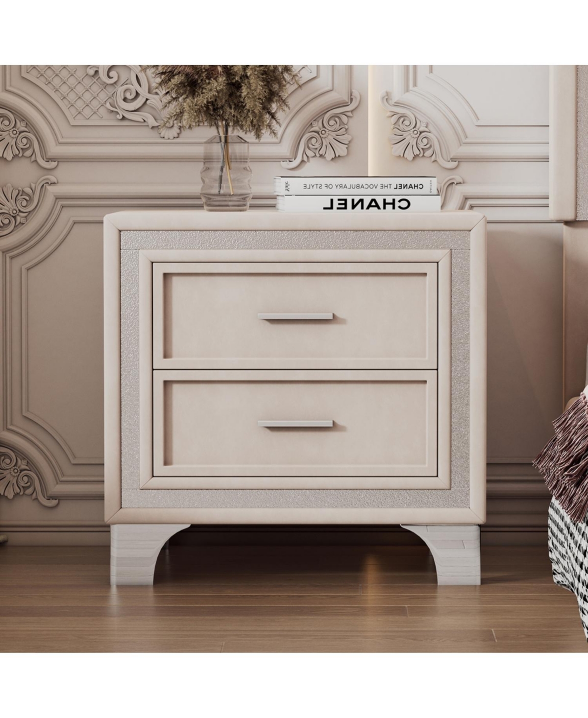 Click here for Streamdale Furniture Mid-Century Velvet Nightstand... prices