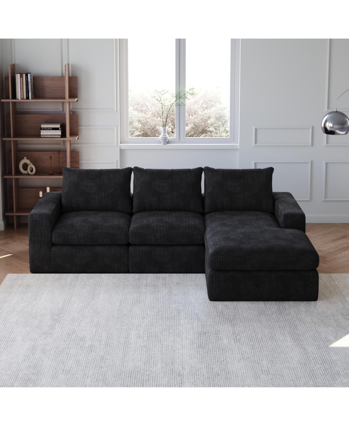 Click here for Streamdale Furniture 99 Corduroy Sectional Sofa wi... prices