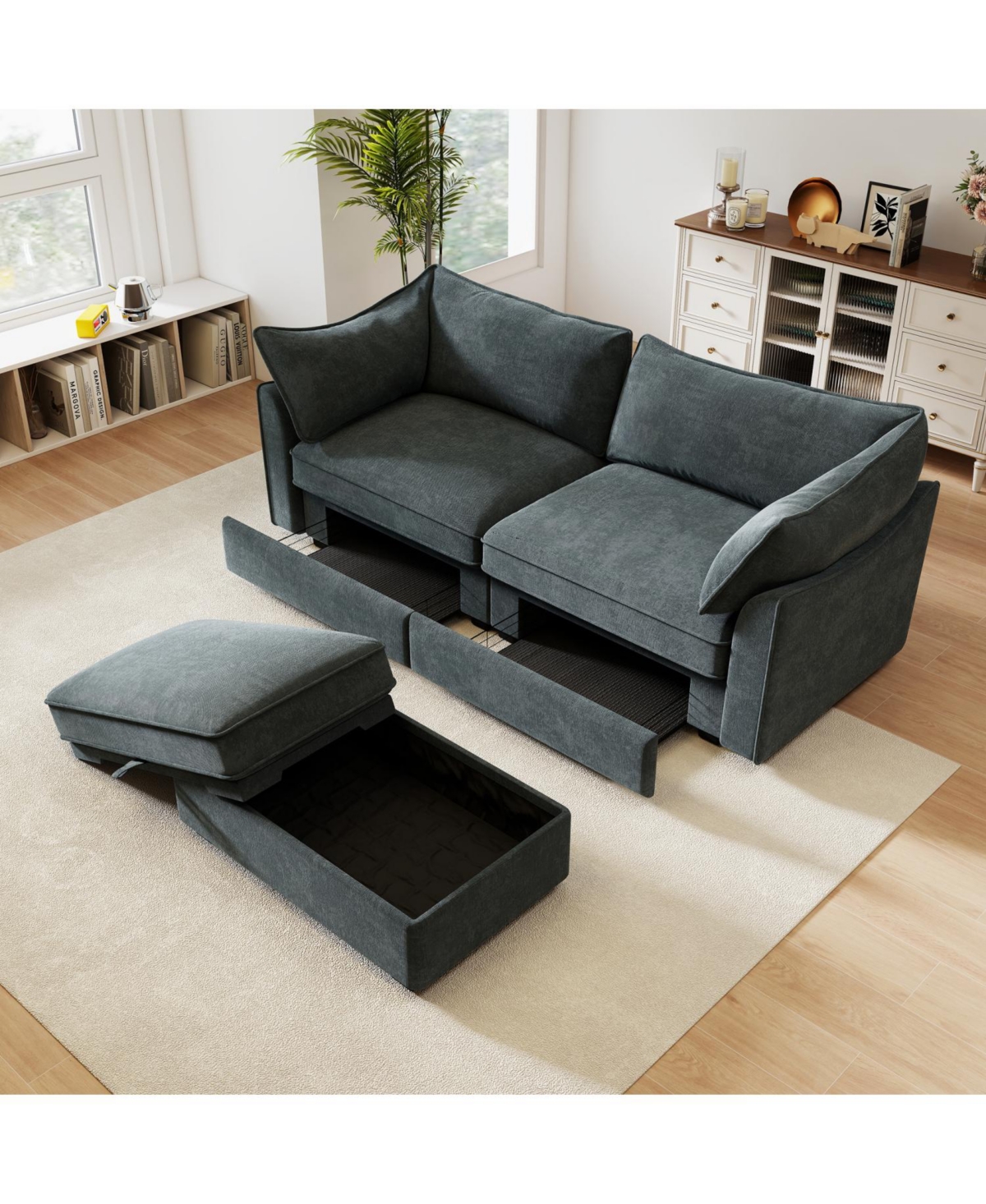 Click here for Streamdale Furniture 2-Seater Sofa with Ottoman &... prices