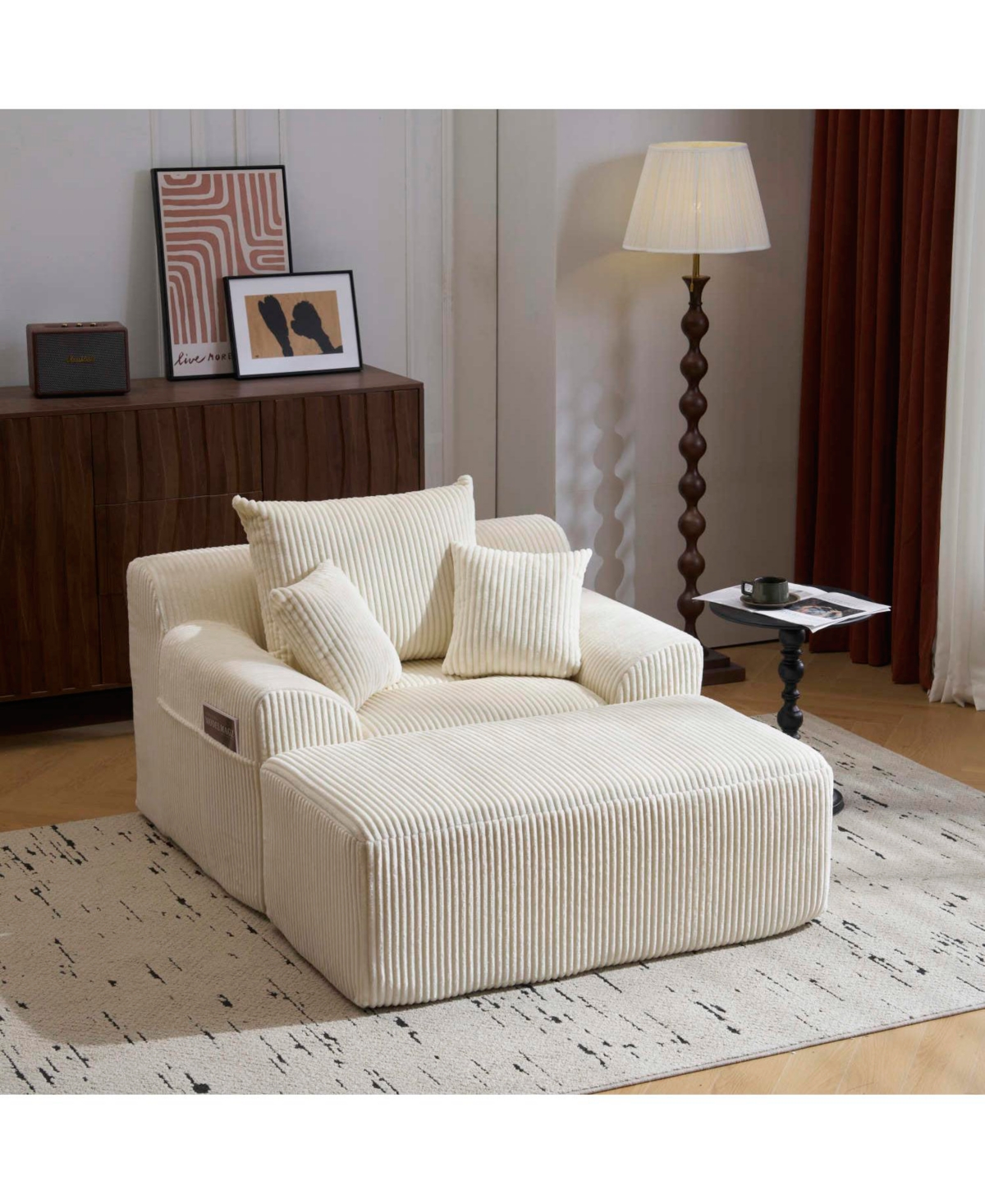 Click here for Streamdale Furniture Corduroy Chaise Lounge Chair... prices