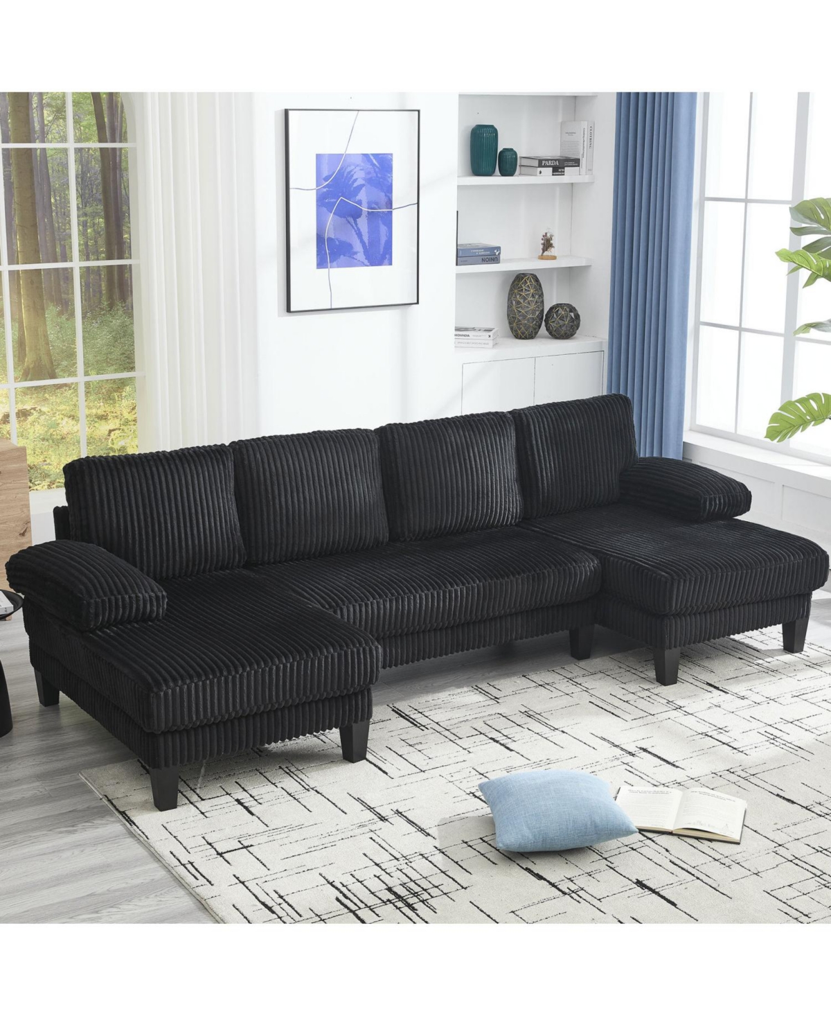 Click here for Streamdale Furniture U-Shaped Sofa with Double Cha... prices
