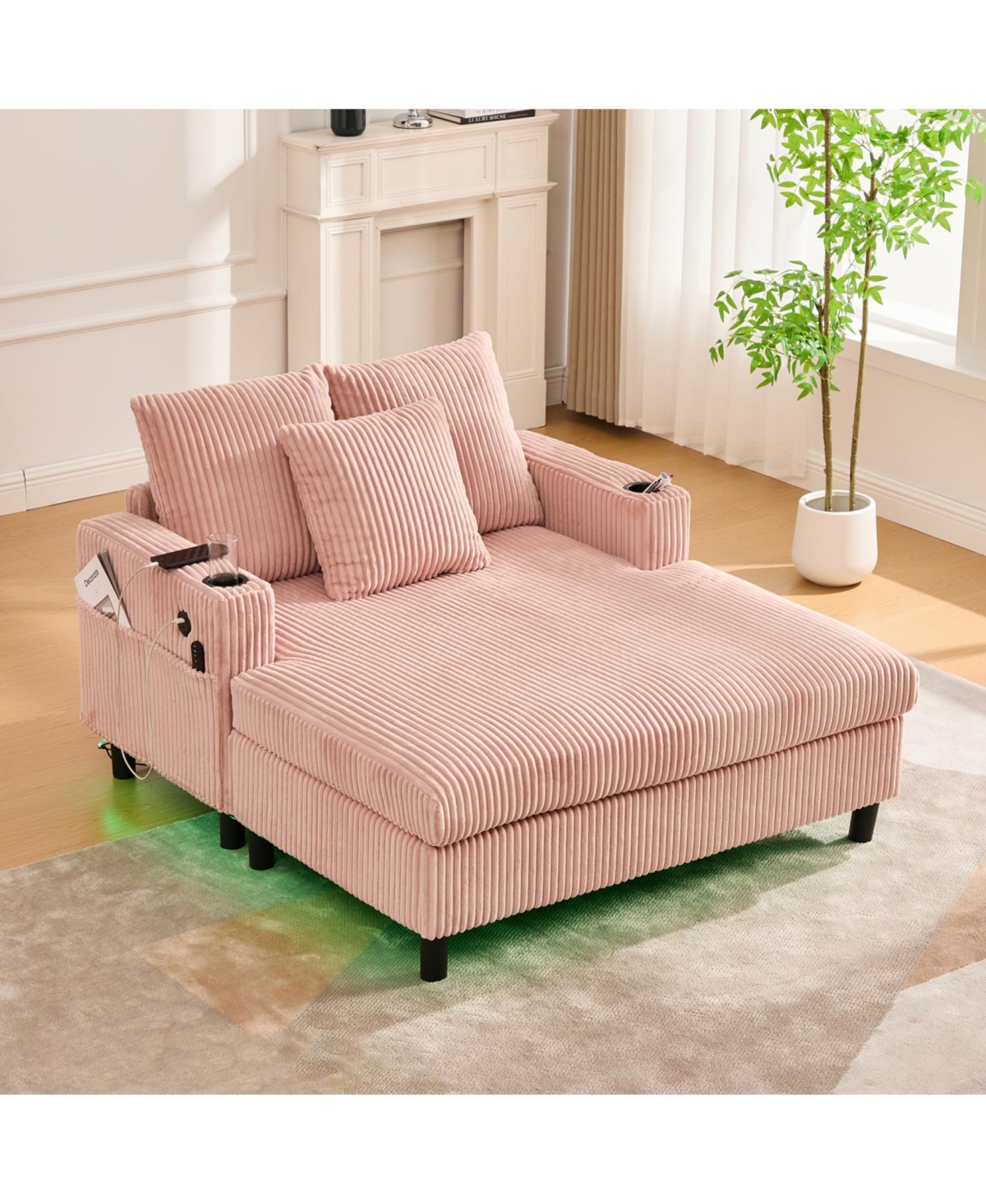 Click here for Streamdale Corduroy Oversized Recliner Sofa w/ Usb... prices