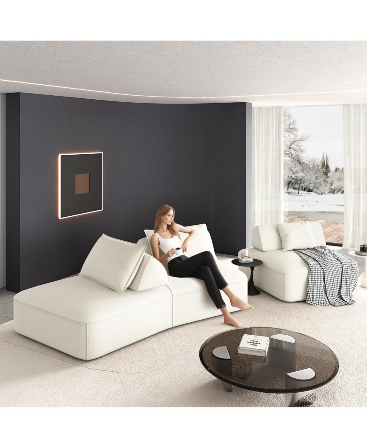 Click here for Streamdale Furniture 139" Modern Chenille Sec... prices