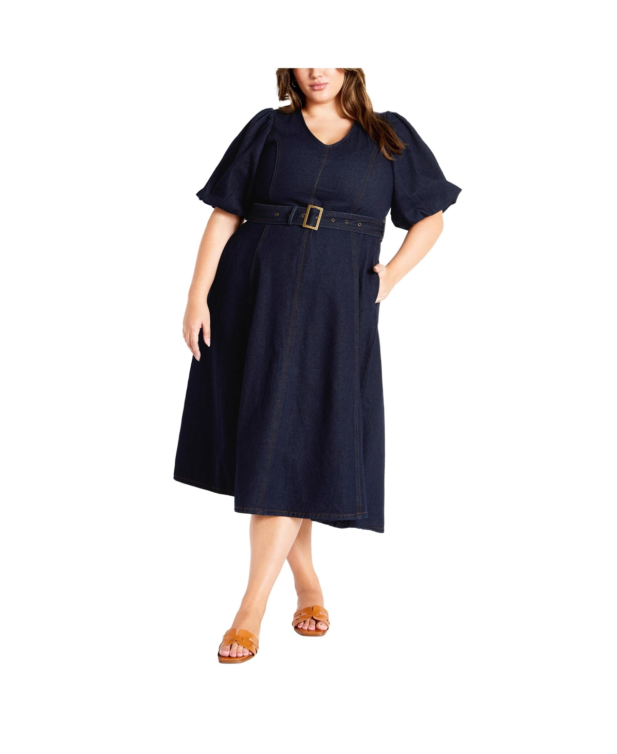 Click here for City Chic Womens Plus Size Denim Delilah Midi Dres... prices