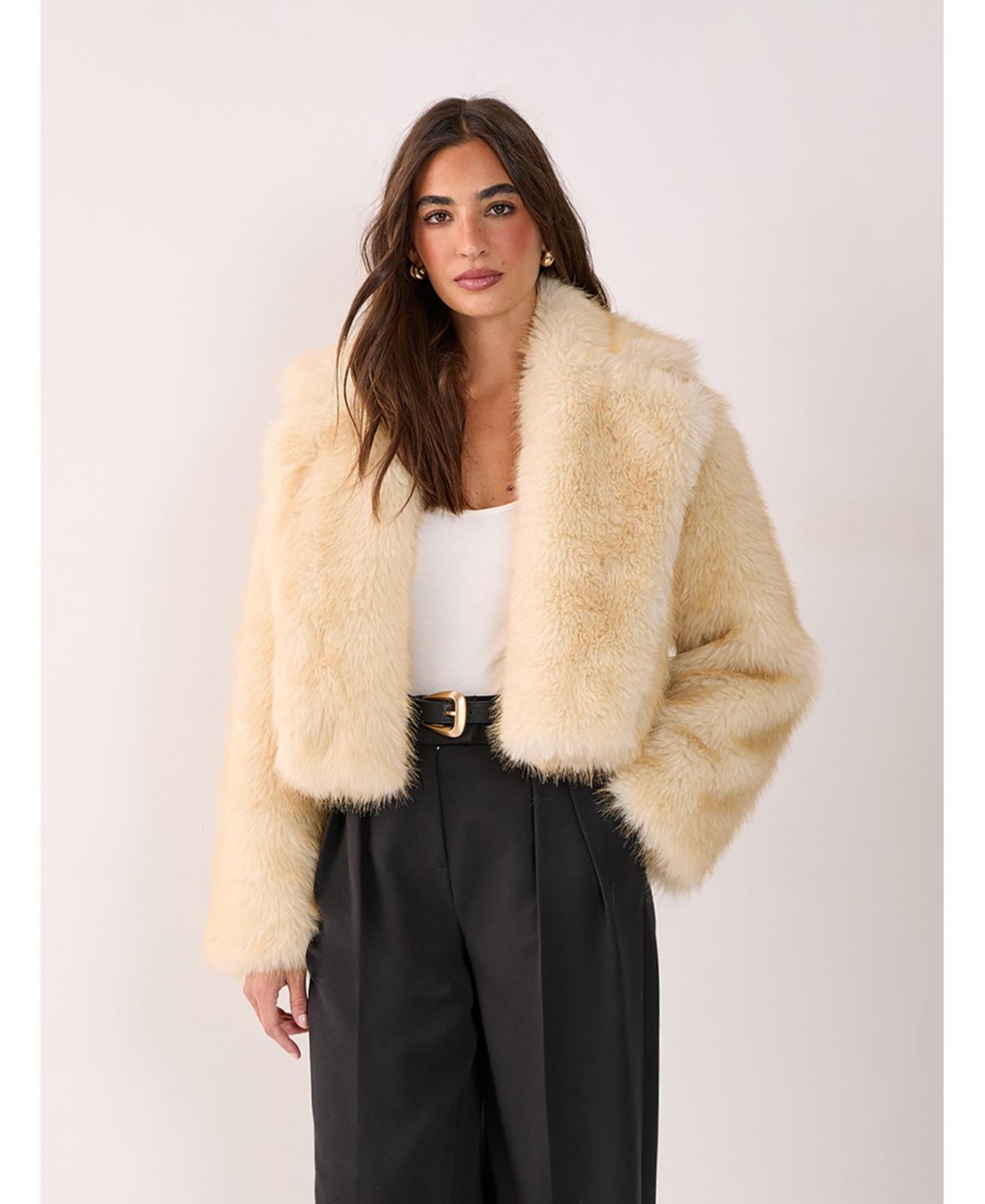 Click here for Nasty Gal Womens Tipped Faux Fur Crop Jacket - Lem... prices