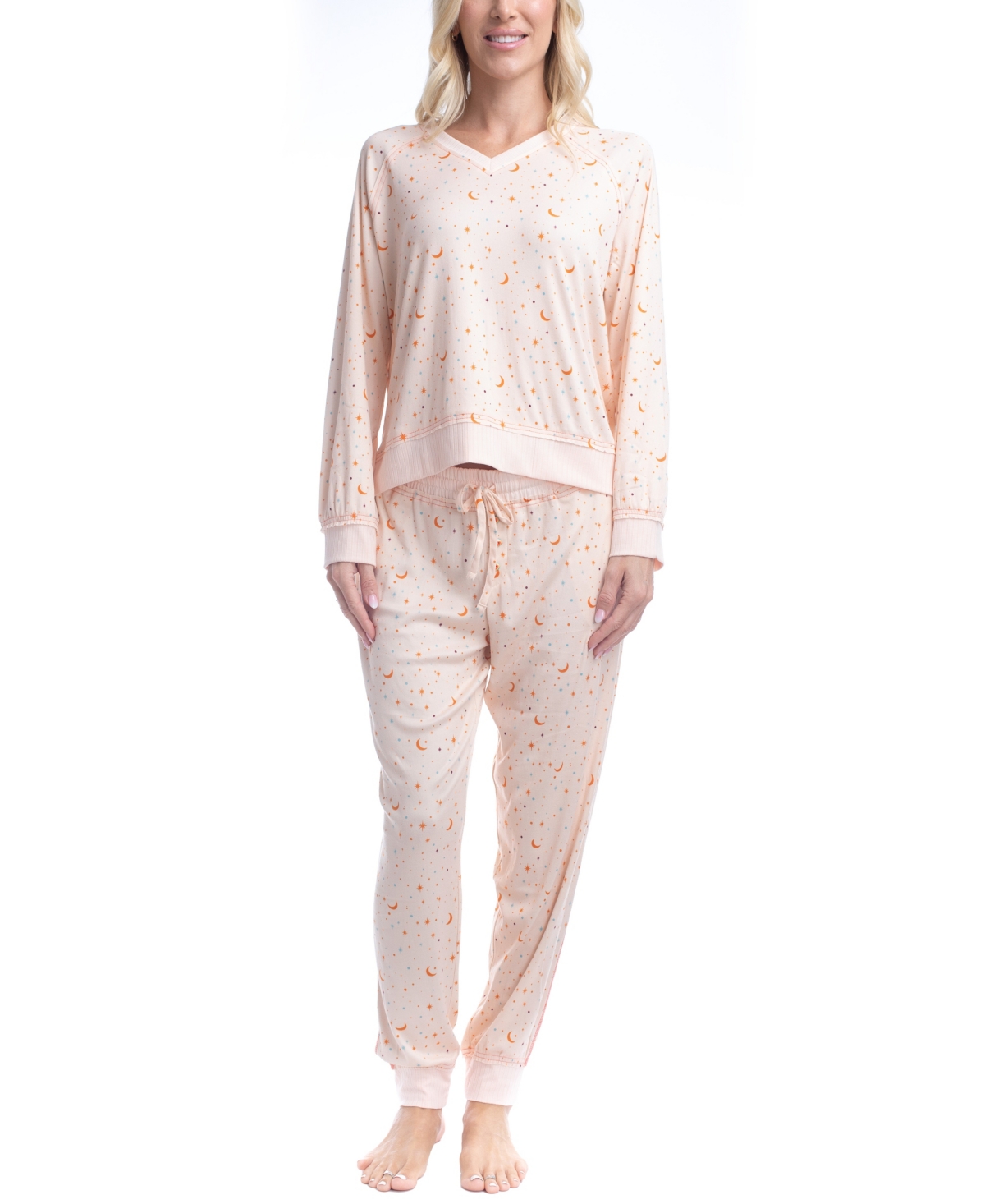 Click here for Ocean Pacific Sandy Sundown L/S Pj Set - Peach Cel... prices